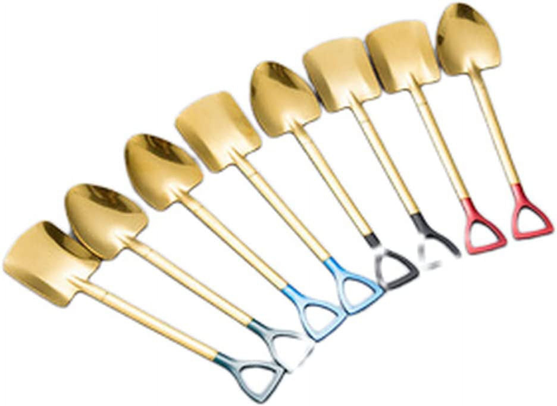 Spoons,Stainless Steel Shovel Shape Coffee Ice Cream Dessert Spoons ...