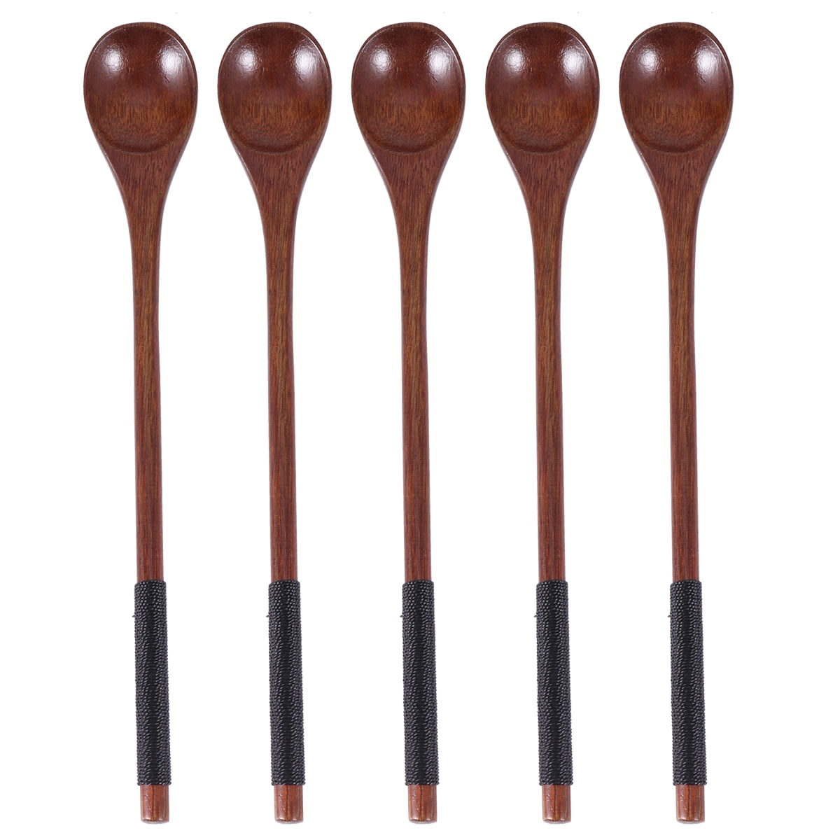 Spoons Stirring Wooden Long Handle Coffee Eating Tea Ice Cream Dessert ...