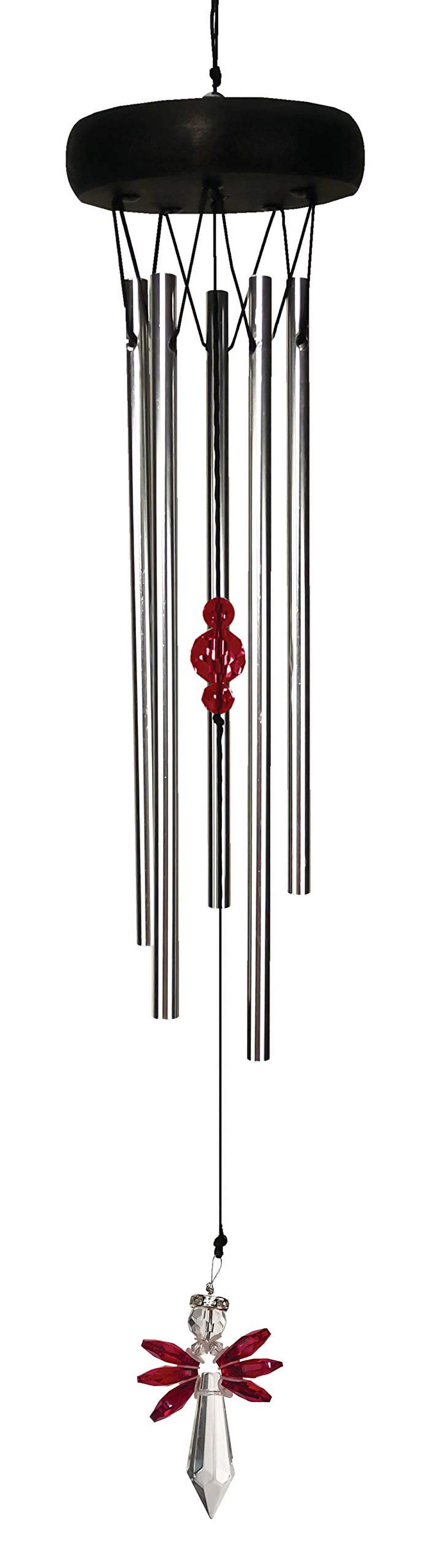 Spoontiques 10482 Red Crystal Angel Wind Chime - Walmart.com