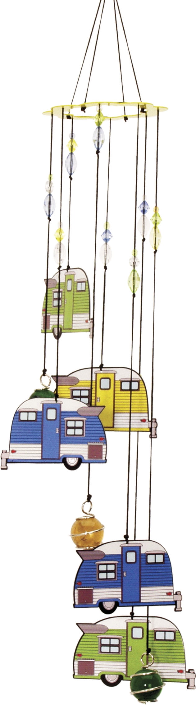 The Lakeside Collection Happy Campers Garden Wind Chime - Outdoor Porch ...