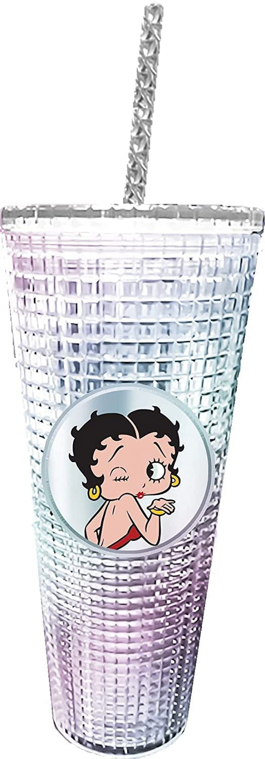 Spoontiques 19537 Betty Boop Diamond Cup With Straw, 20 OZ - Walmart.com