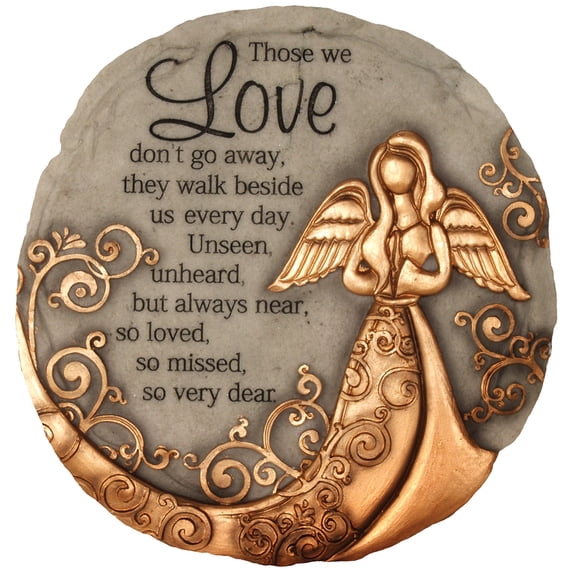 Spoontiques Bronze Angel Stepping Stone - Resin Decorative Stone for ...