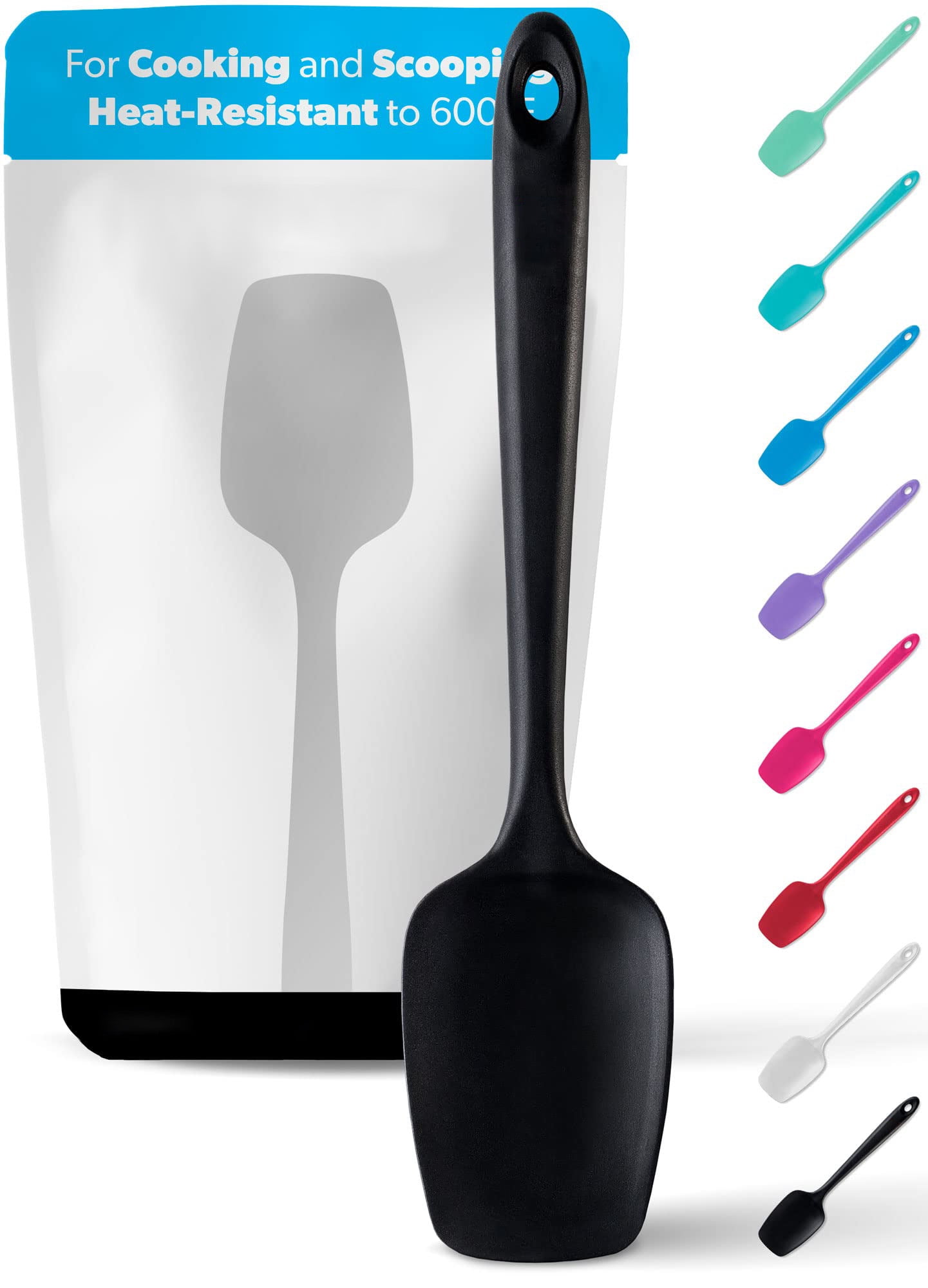 Spoonula Spatula Spoon Hybrid, BPA Free Silicone High Heat Resistant ...