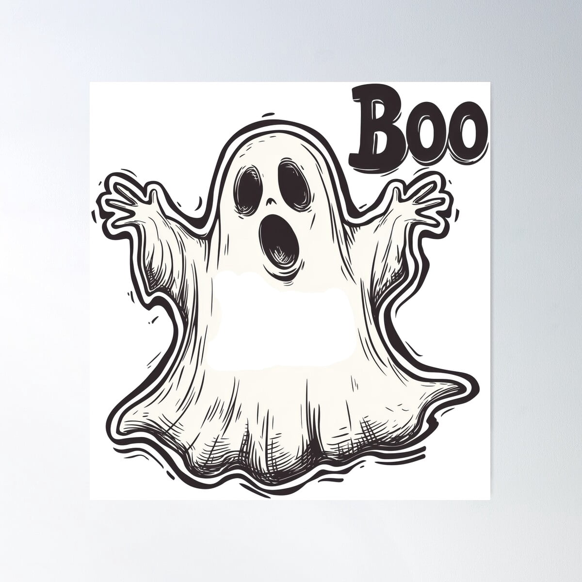 Spoopy Ghost Poster Wall Art, Modern Wall Decor For Living Room Bedroom ...