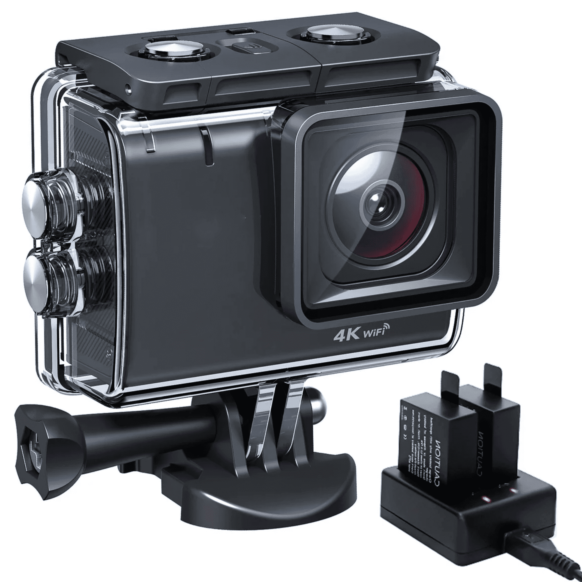 Sport & Action Camera 4K 20MP Vlogging Camera with EIS Stabilization WiFi Video Cam Loop ...