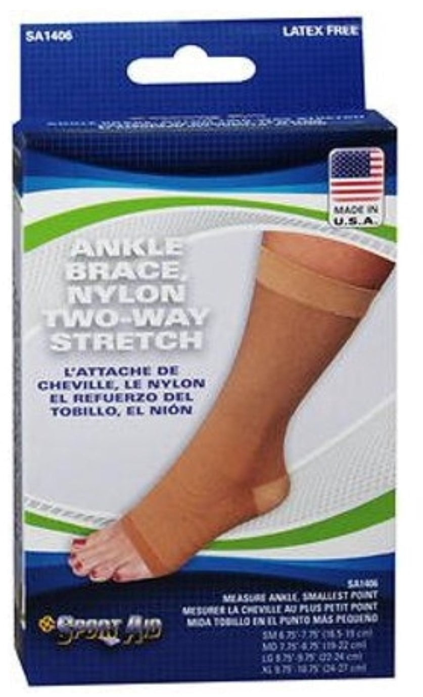 Sport Aid Nylon Ankle Brace Slip-On Two-Way Stretch, Beige, Large, 1 ea ...