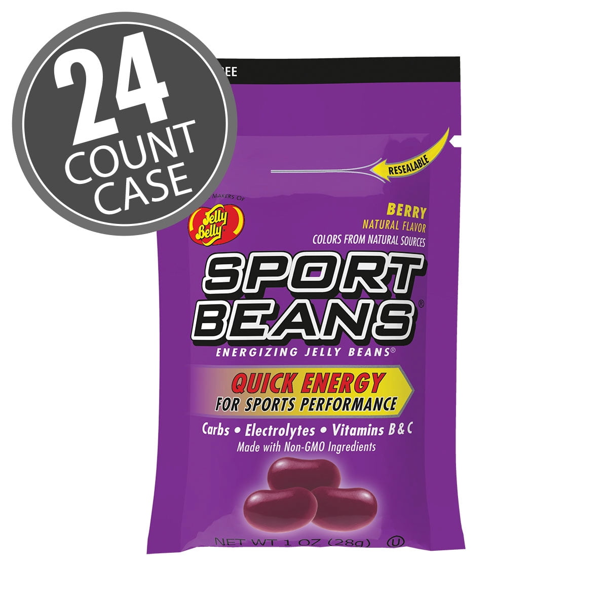 Sport Beans - Berry Flavor, Energizing Jelly Beans by Jelly Belly, 24 ...