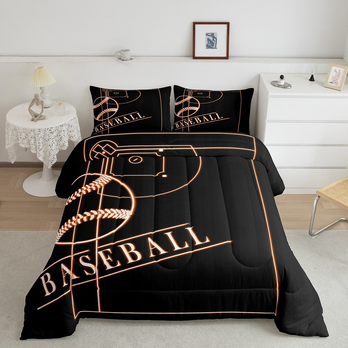 Sport Bedding Full for Boys Baseball Comforter Set, Sports Theme Down ...
