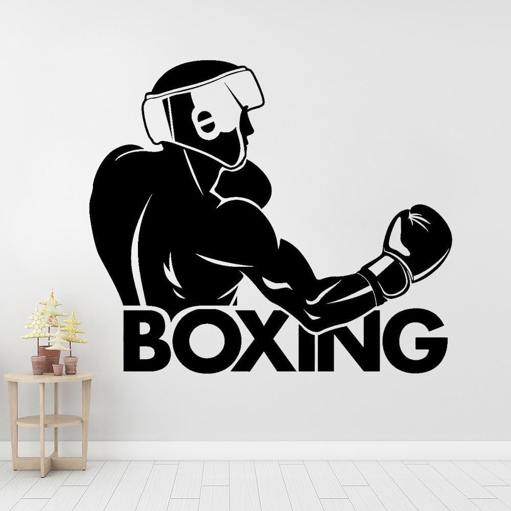 Sport Boxing Word Vinyl Wall Decal Boxer Posters Fight Fighter Club ...