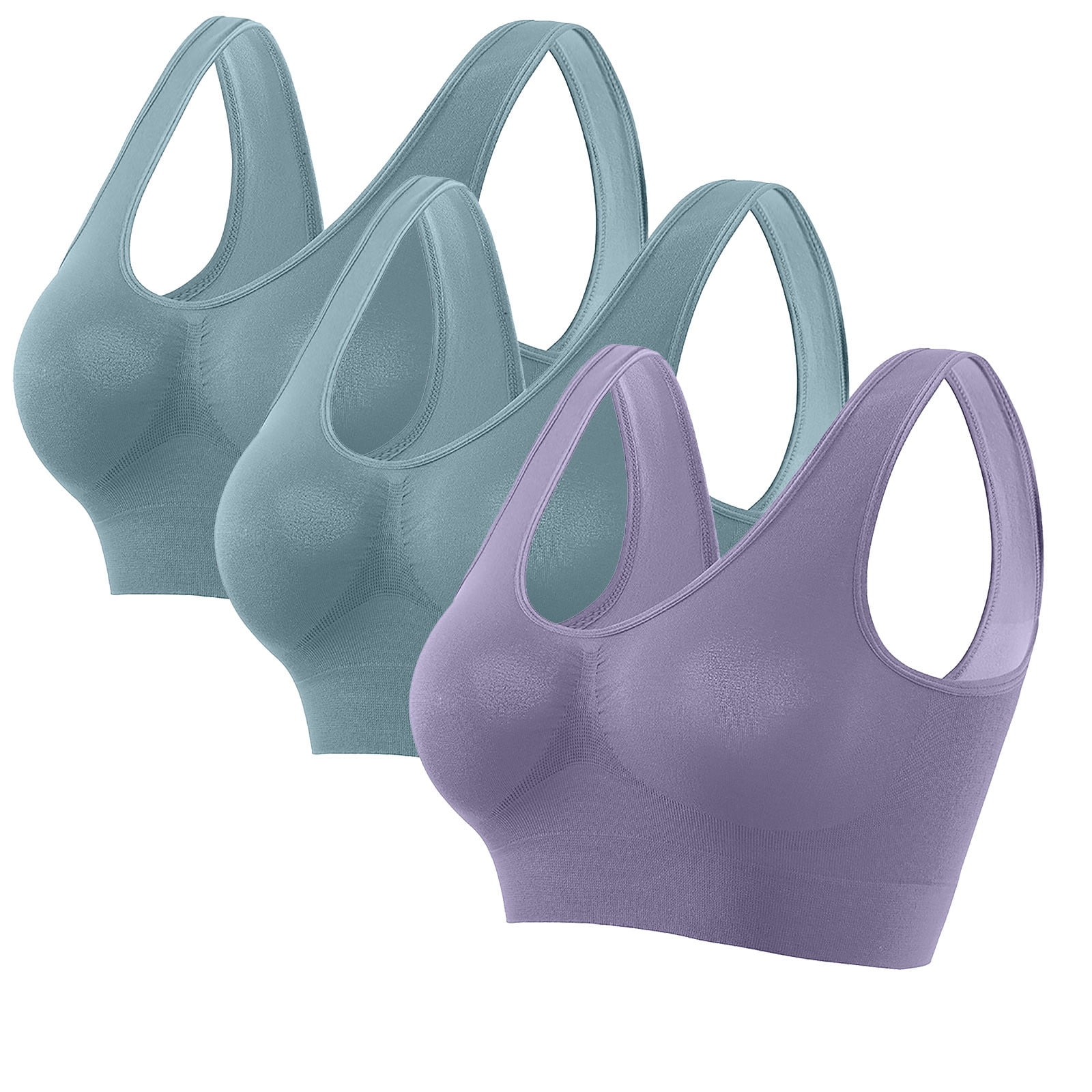 Sport Bra Light Support Seamless Comfort Bras Solid Yoga Bra Athletic ...