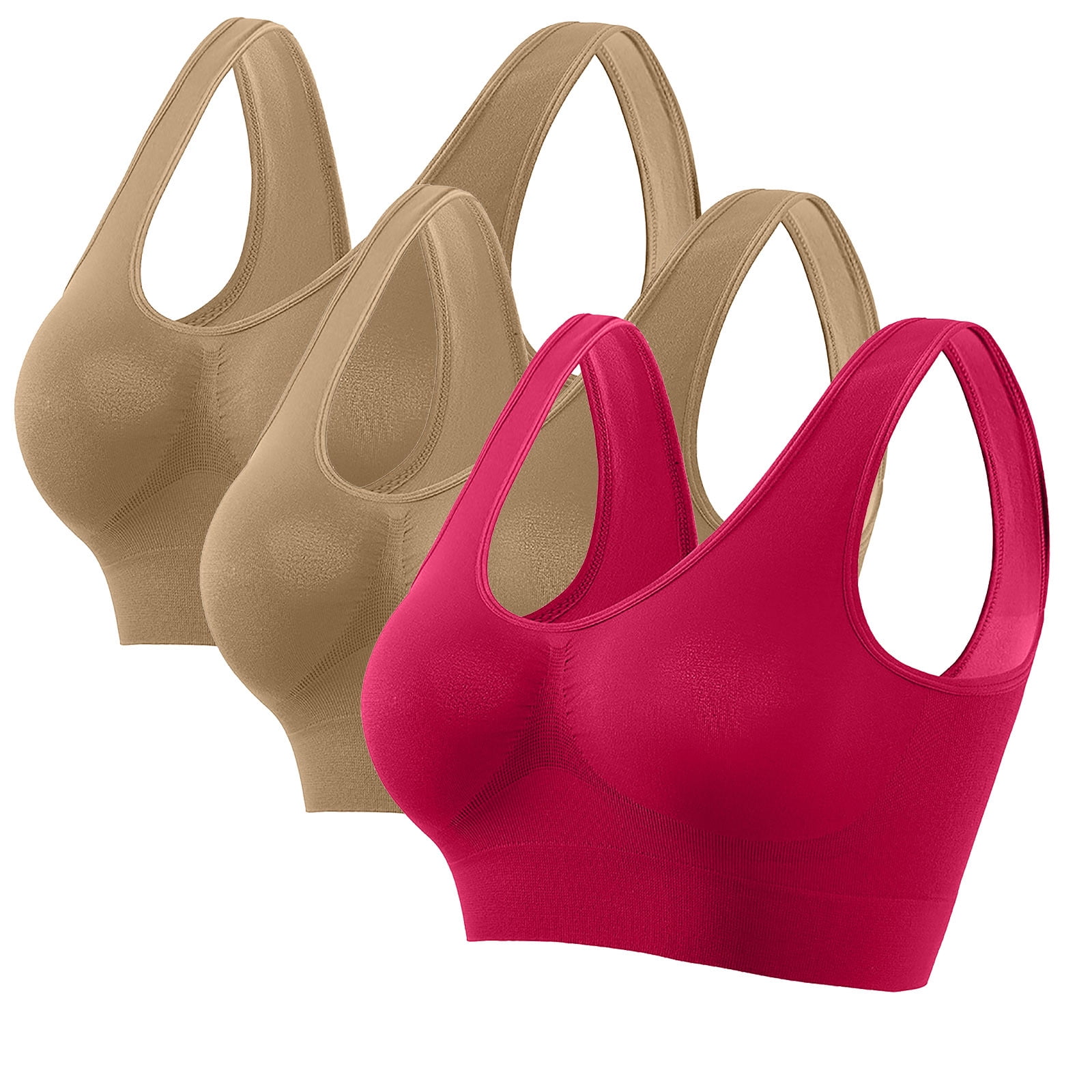 Sport Bra Light Support Seamless Comfort Bras Solid Yoga Bra Athletic ...