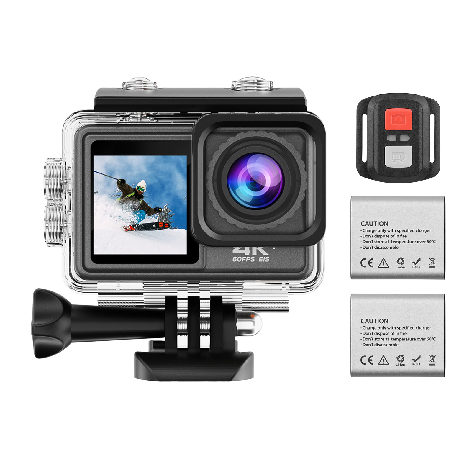 Sport Camera,Dv 2.0 Inch Dual Screen Sport Wide Eis 40m Inch Screen 170 ...