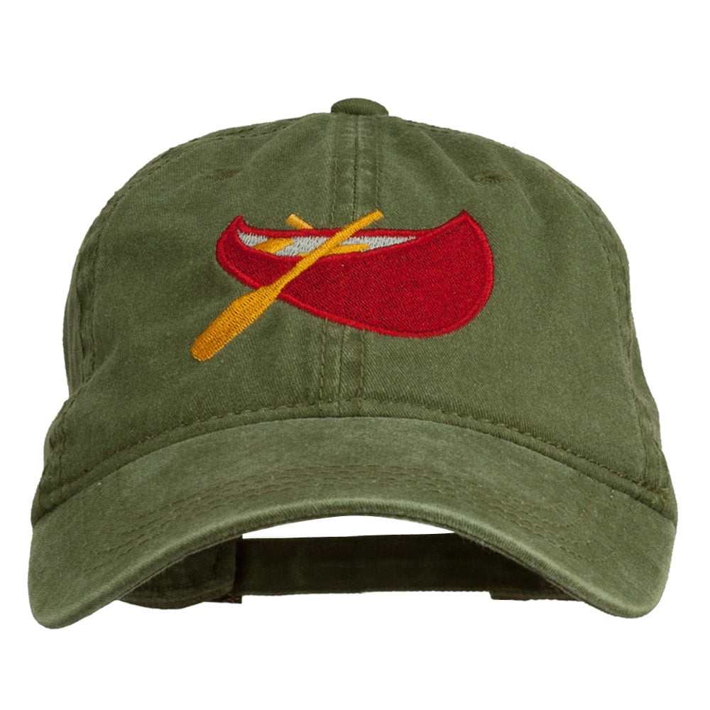 Sport Canoe Embroidered Washed Cap - Olive Green OSFM - Walmart.com