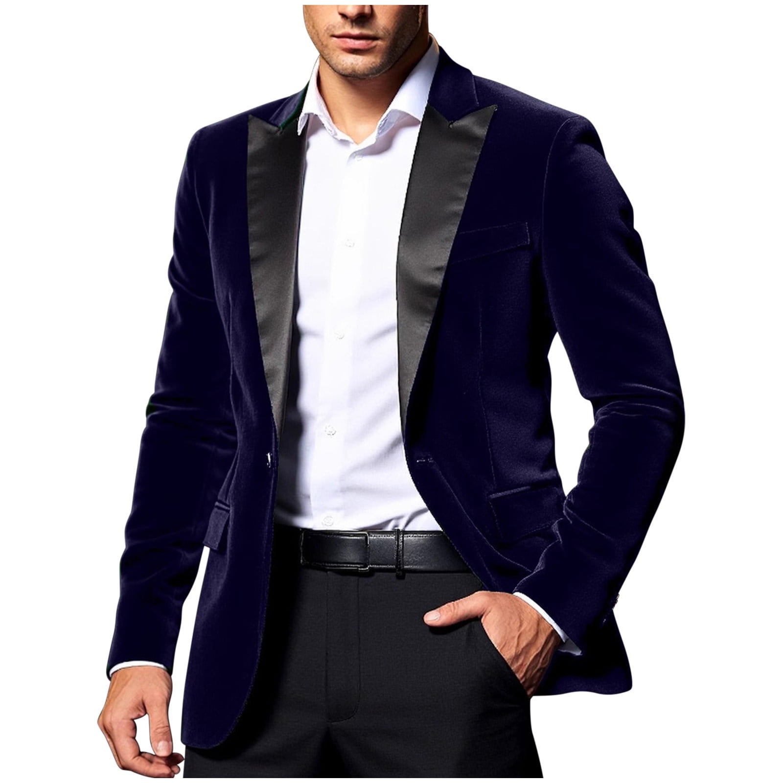 Sport Coats For Men Qiggri Men's Solid Color Corduroy Stage Performance ...