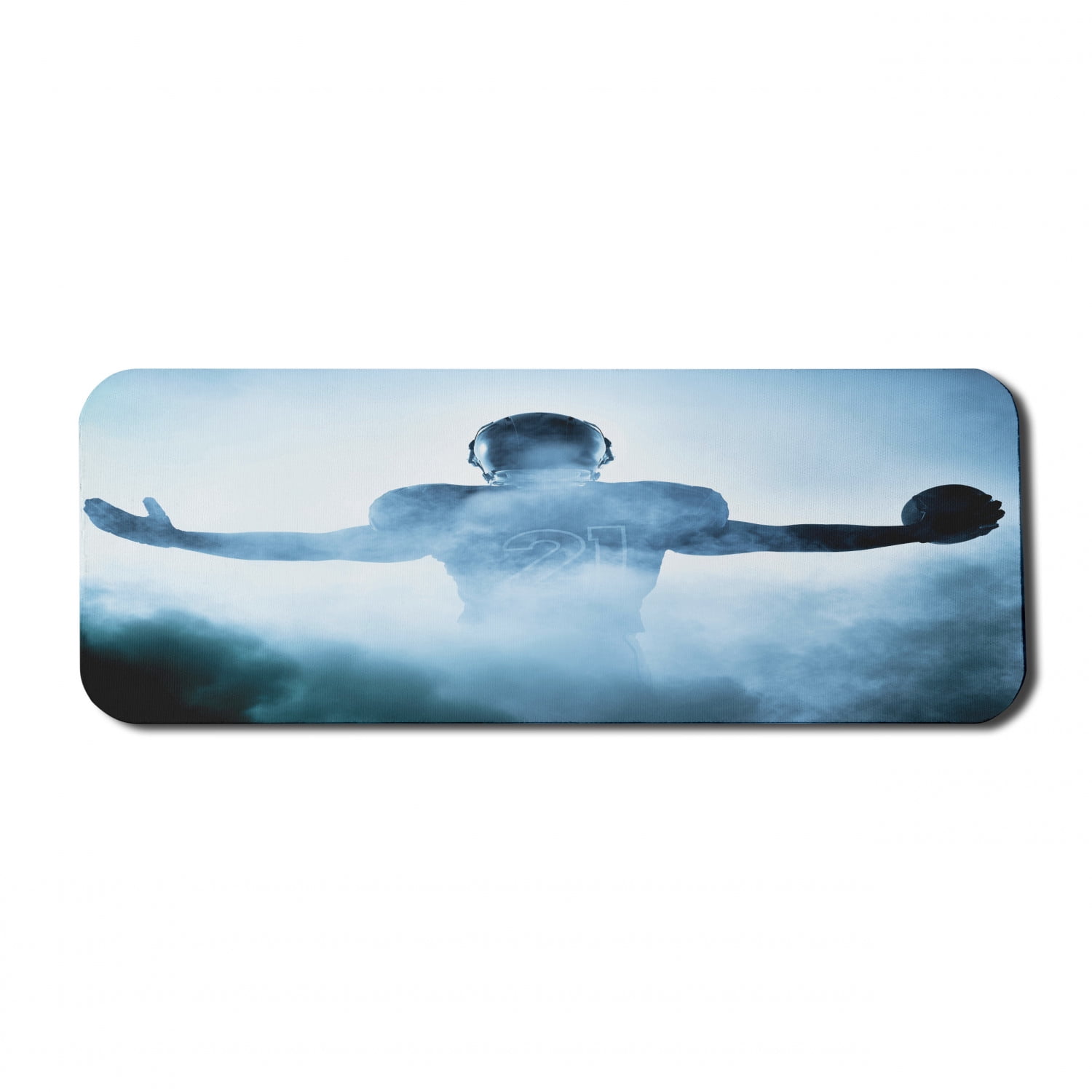 Sport Computer Mouse Pad, Heroic Shaped Rugby Player Silhouette Shadow ...