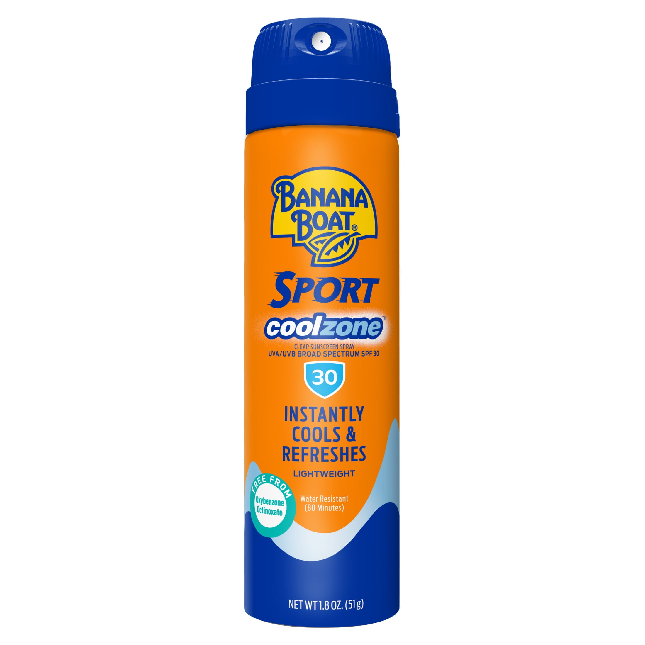 Banana Boat Sport Cool Zone Clear Spray Sunscreen, SPF 30, Water ...