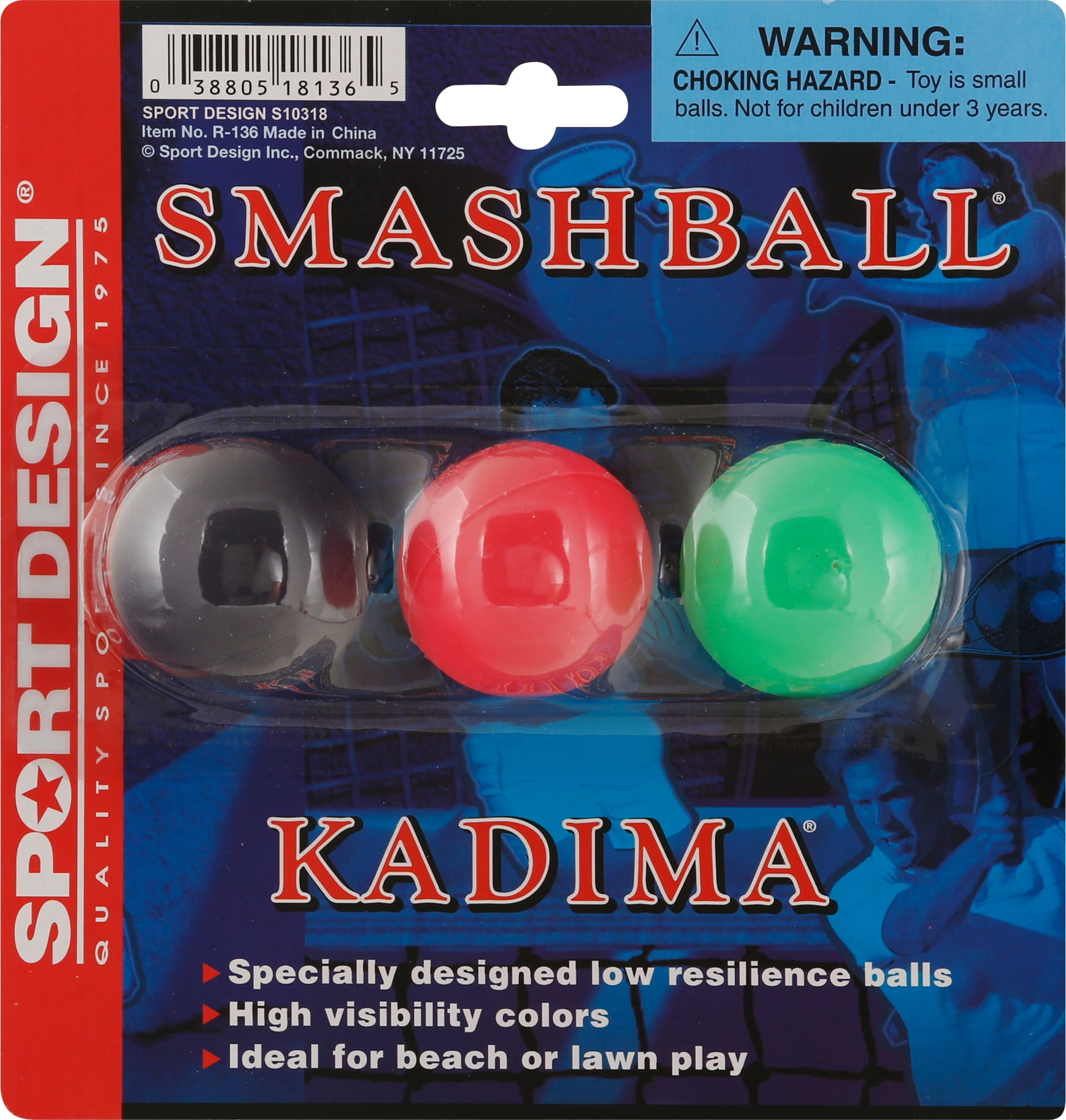 Sport Design Smashball Kadima 3 Pack, Low Resilience Outdoor Paddle Toy ...