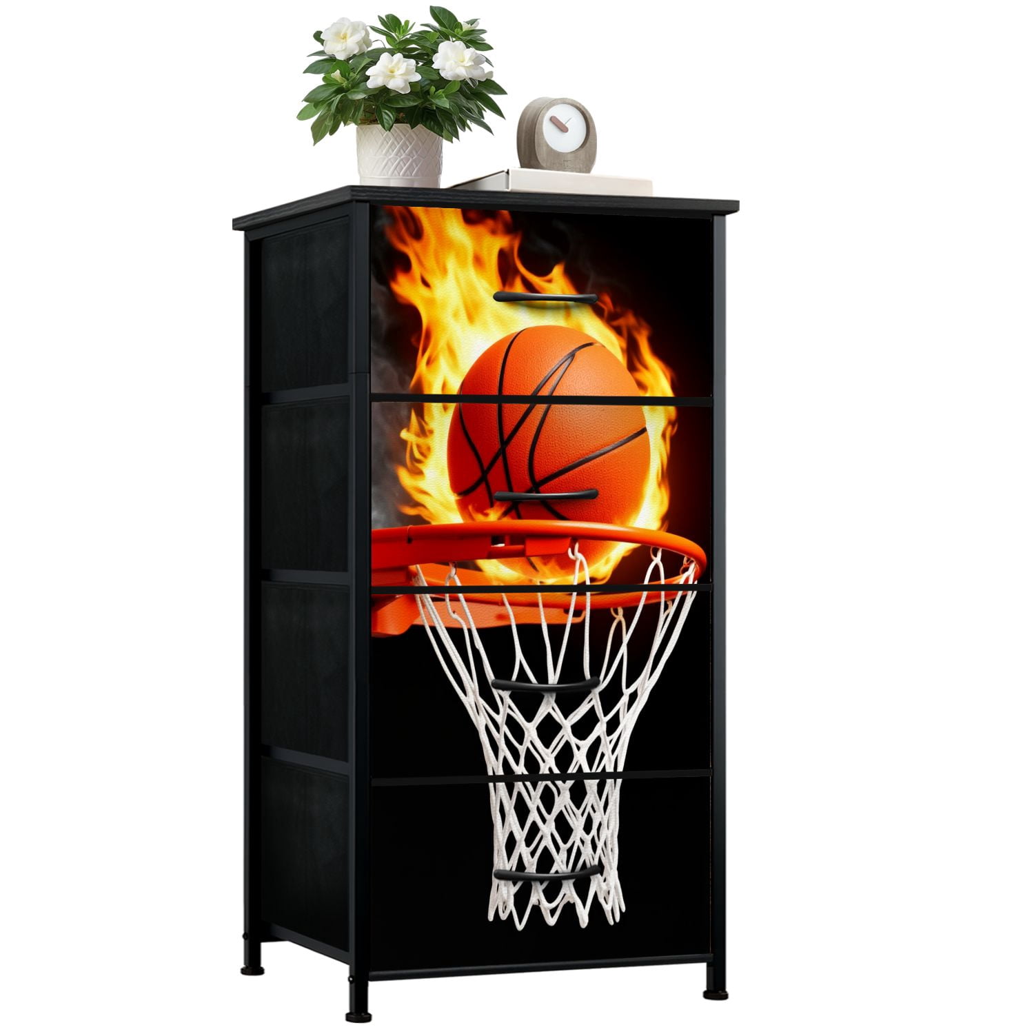 Sport Dresser for Boys Bedroom with 4 Storage Drawers Flaming ...