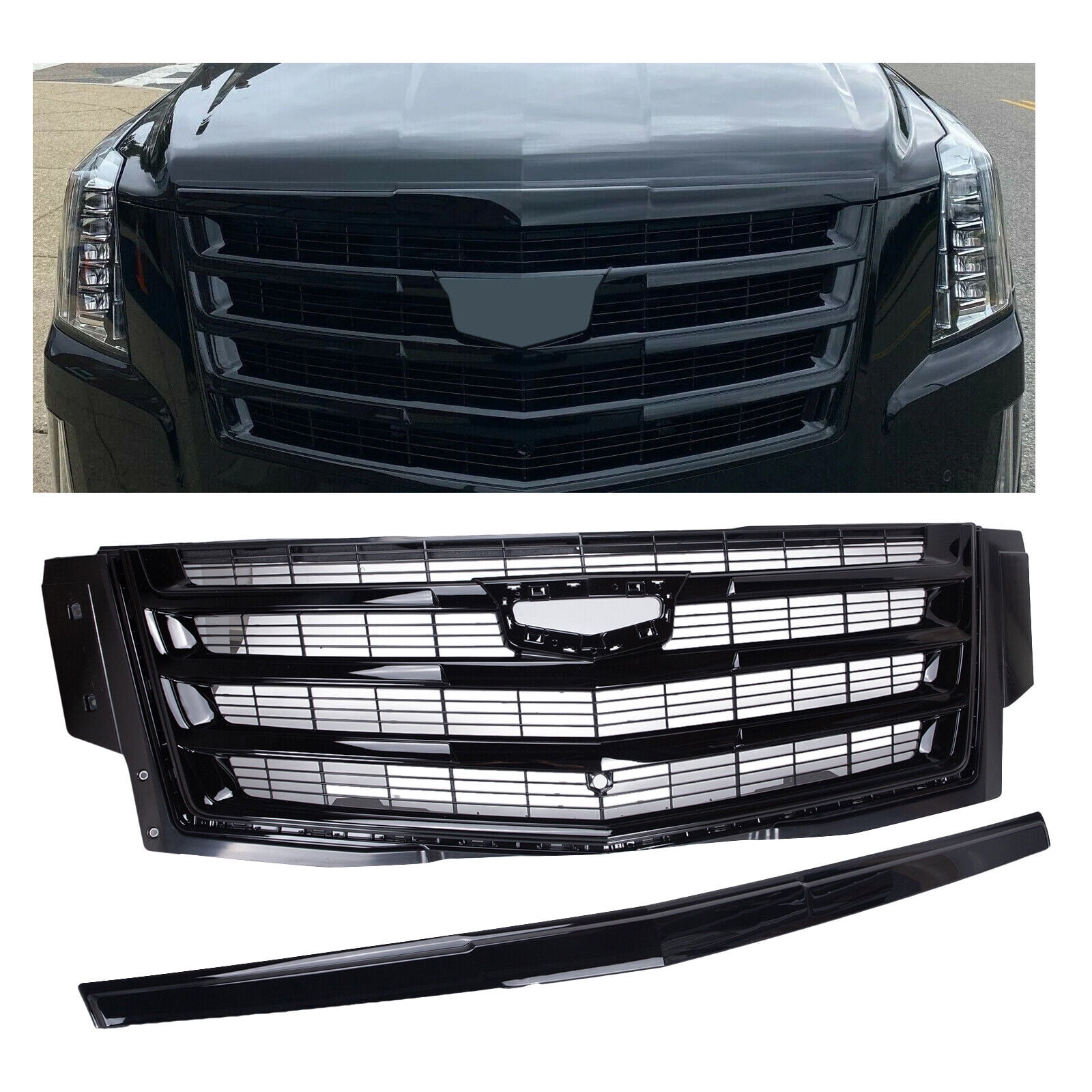 Sport Front Grille & Hood Trim 84661791,84661844 For 15-20 Cadillac ...