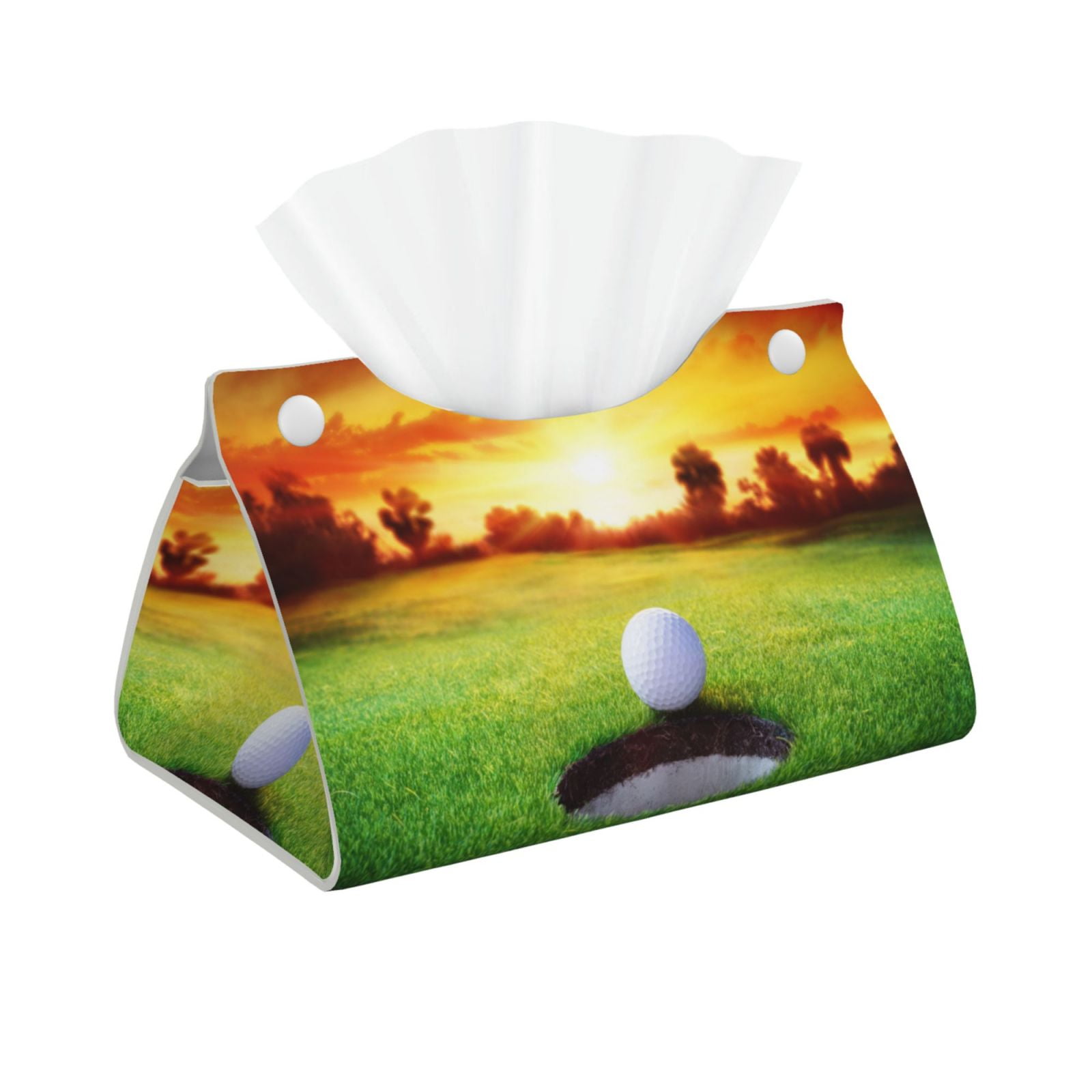 Sport Golf Ball Sunset Tree, Tissue Box Cover Tissue Box Holder Tissue ...