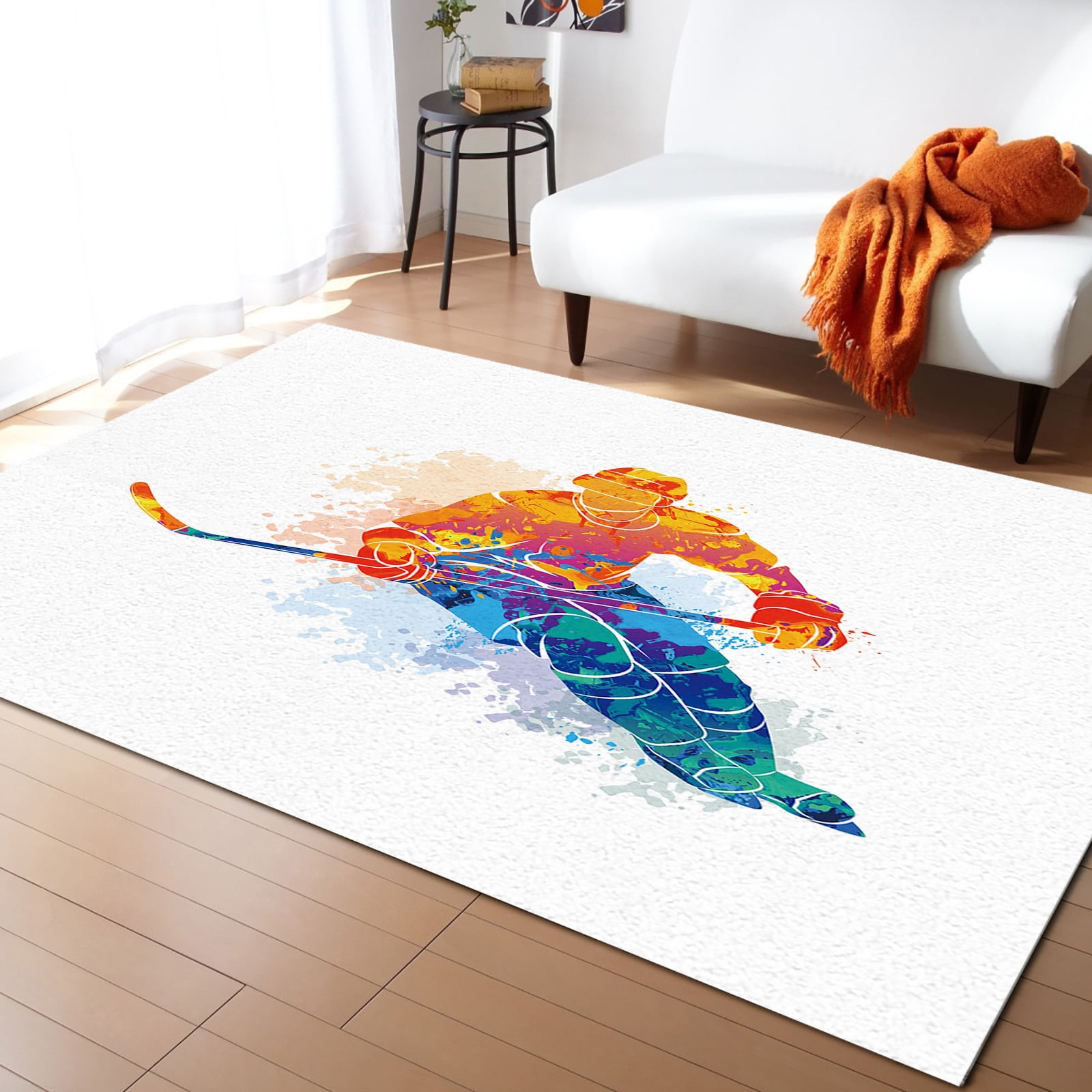 Sport Hockey Stadium Retro Carpets for Living Room Household Bedside ...