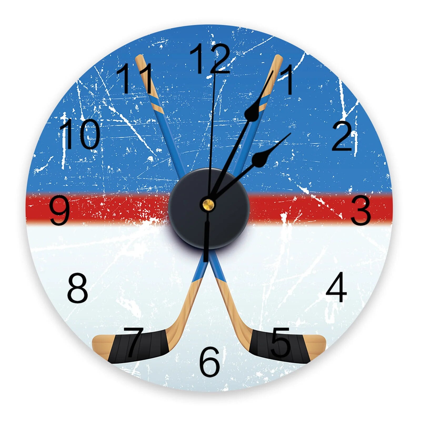 Sport Hockey Stadium Retro PVC Wall Clock Modern Design Living Room ...