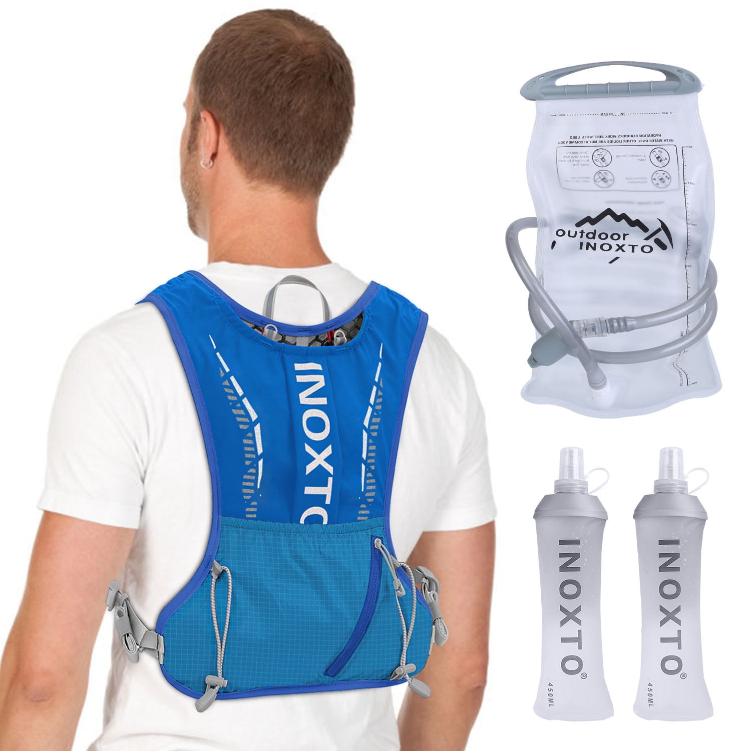 Sport Hydration with 50oz Water Bladder, Vest Outdoor Running Backpack ...