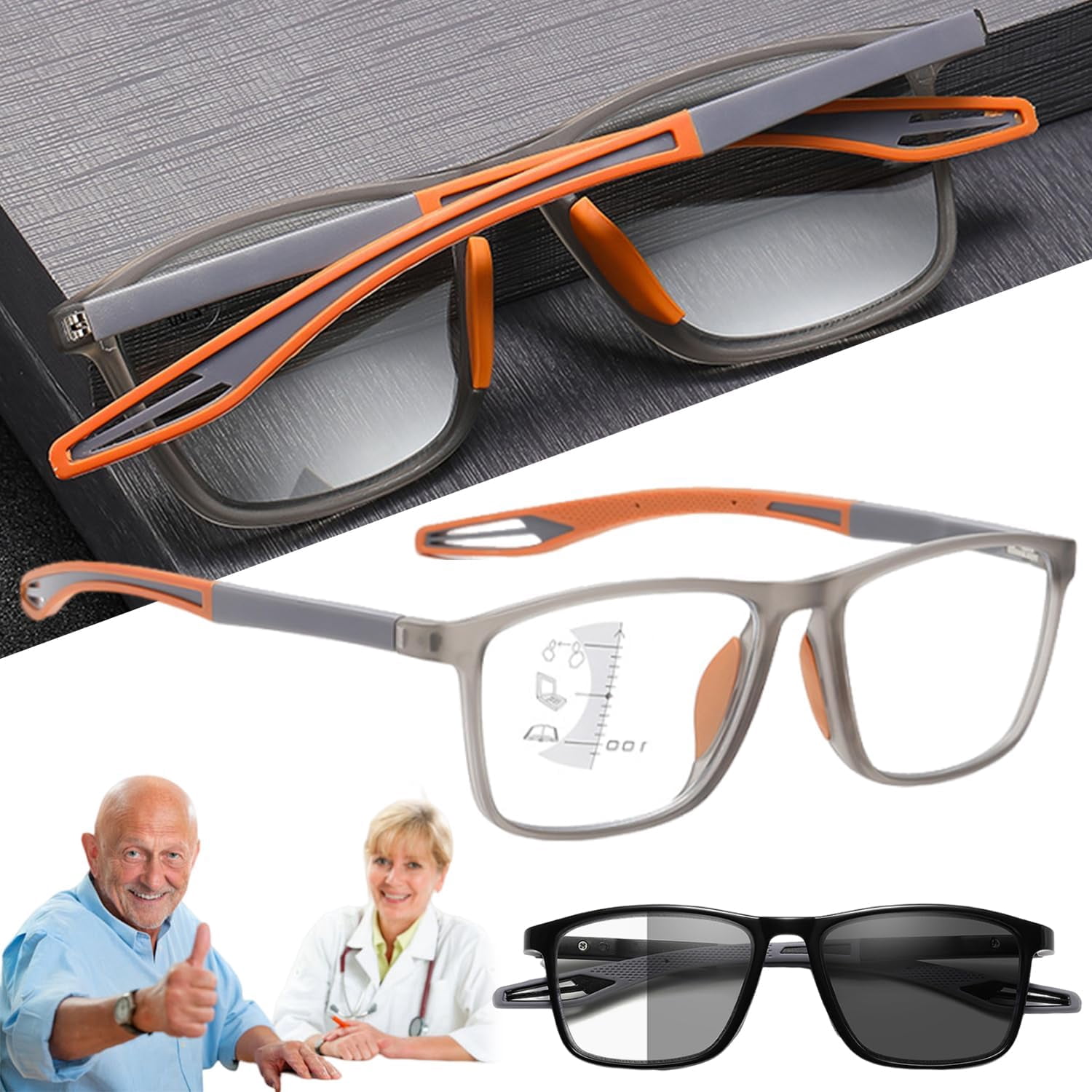 Sport Intelligent Photochromic Bifocal Glasses, Presbyopia Glasses ...