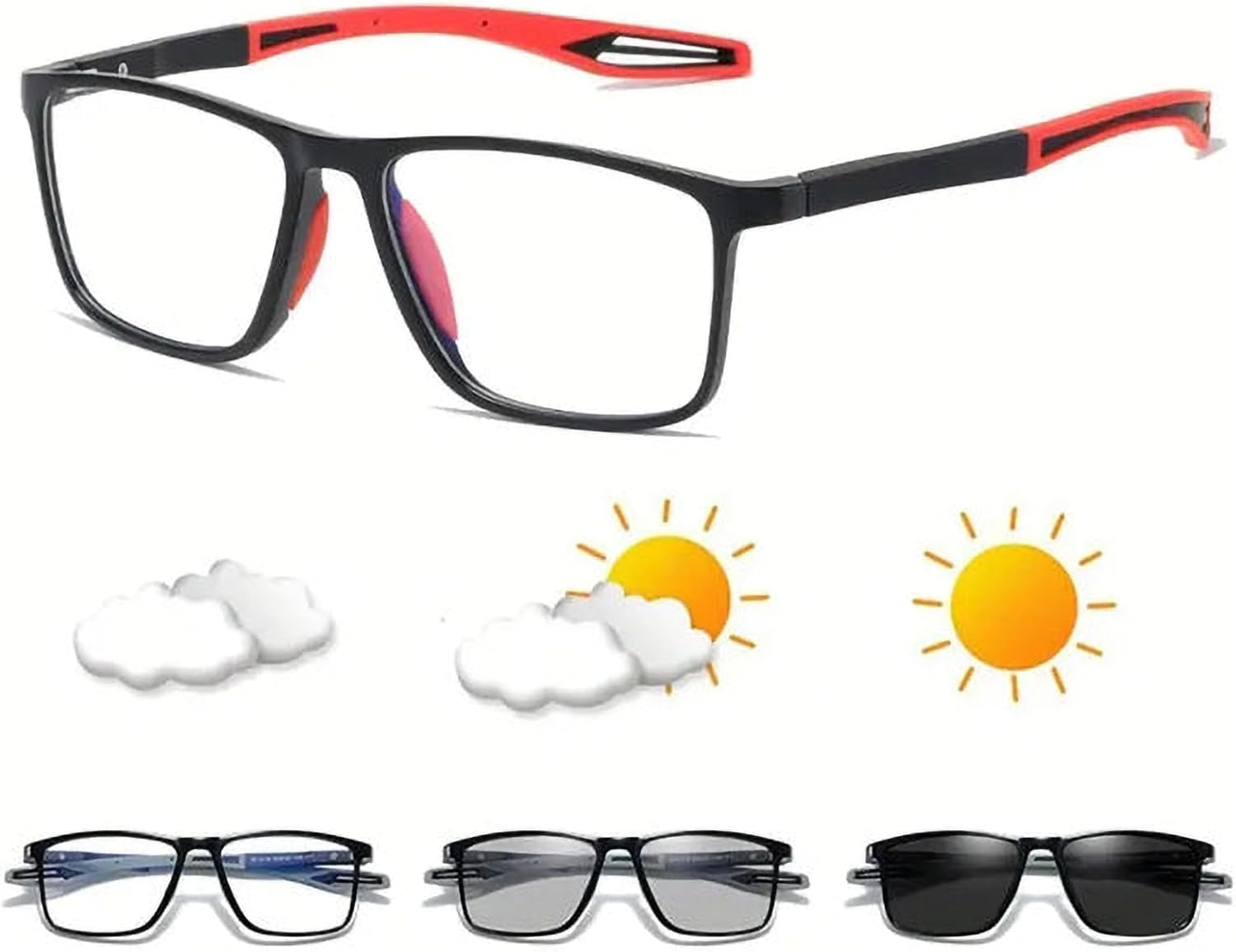 Sport Intelligent Photochromic Progressive Bifocal Presbyopia Glasses ...