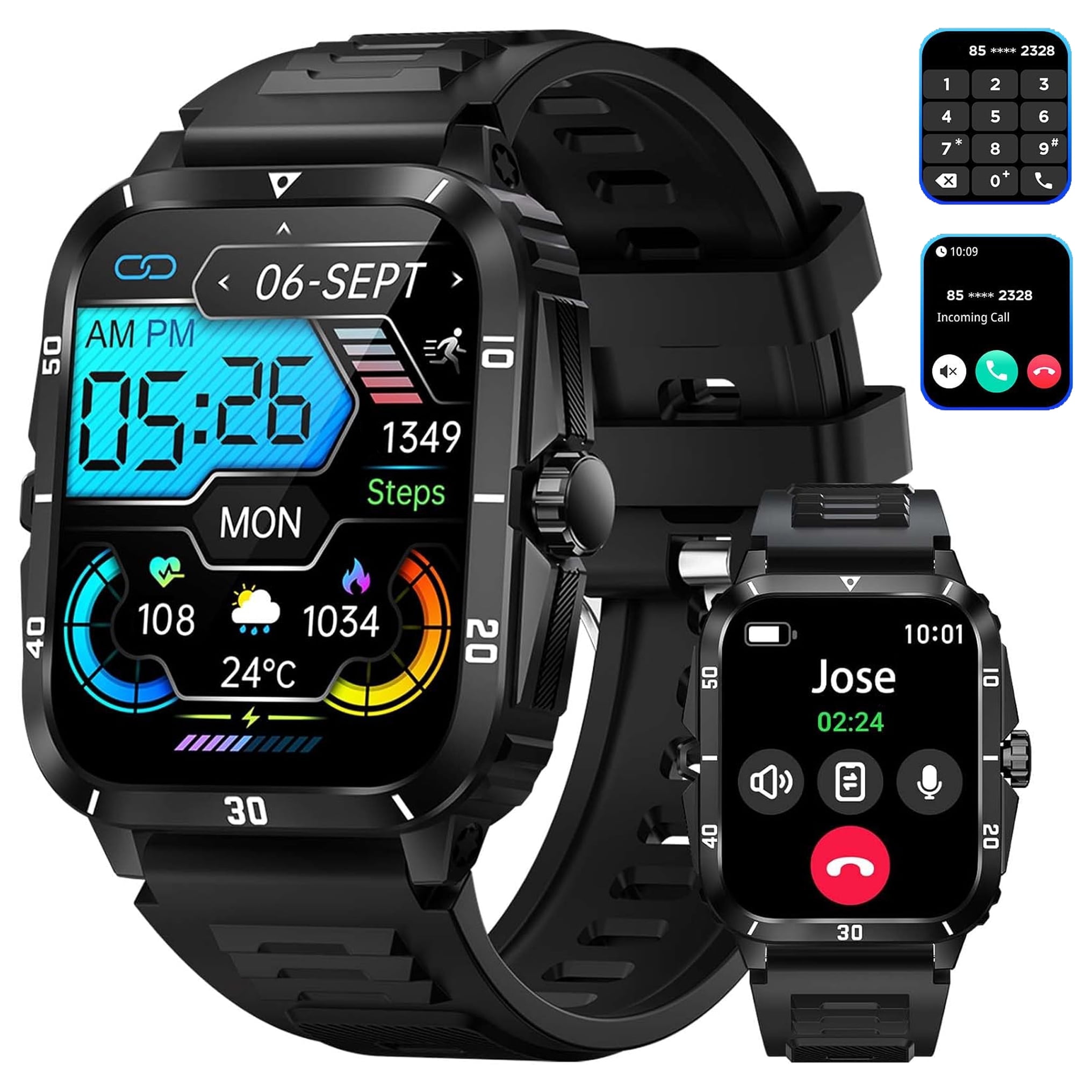 Sport Smartwatch for Android iOS Phone with 2.0 Full Touchscreen with ...