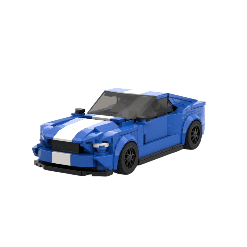 Sport Speed Racing Car Mustang Bule Moc Building Block Brick Model ...
