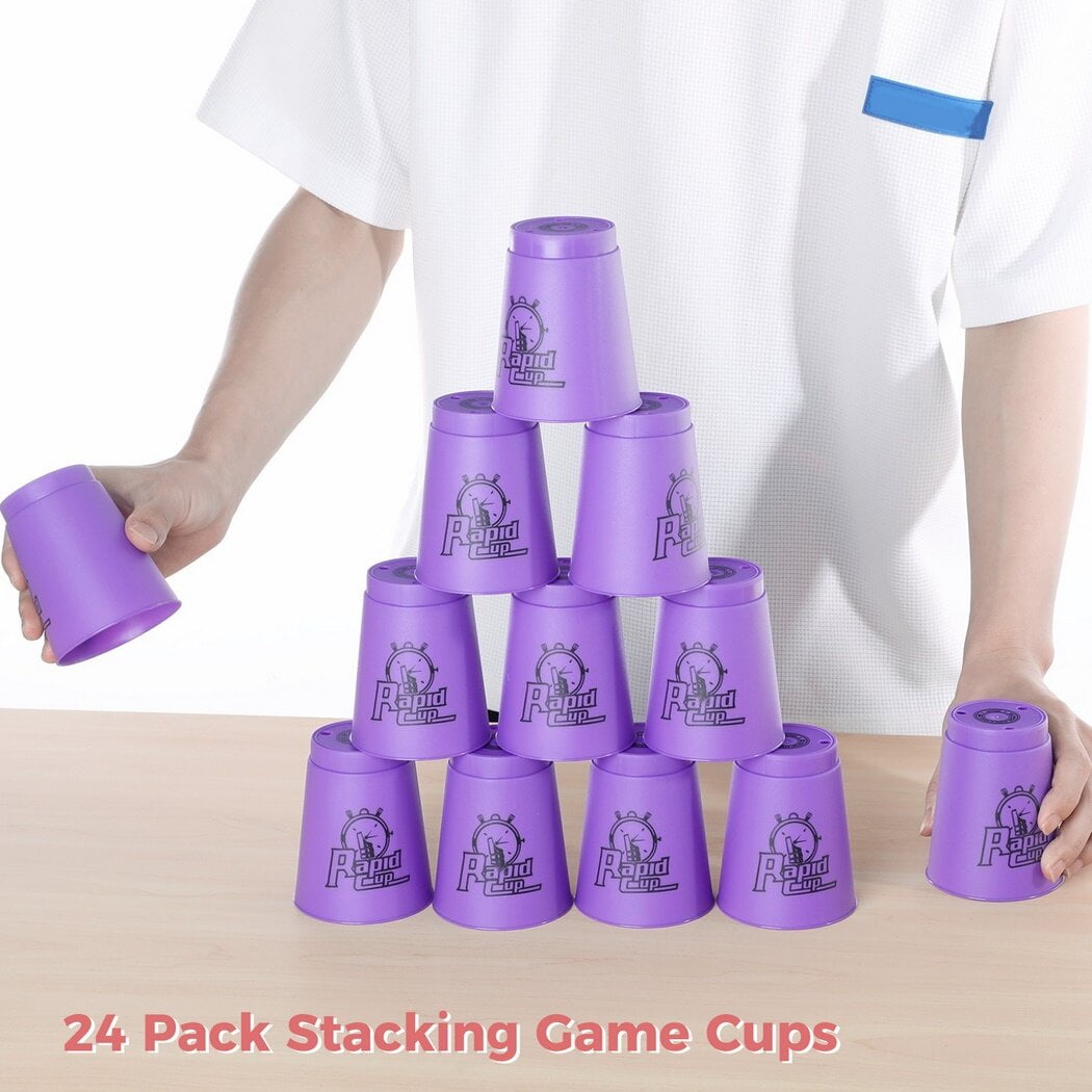 Sport Stacking Cups, 24pcs Sports Stacking Cups Speed Training Game for ...