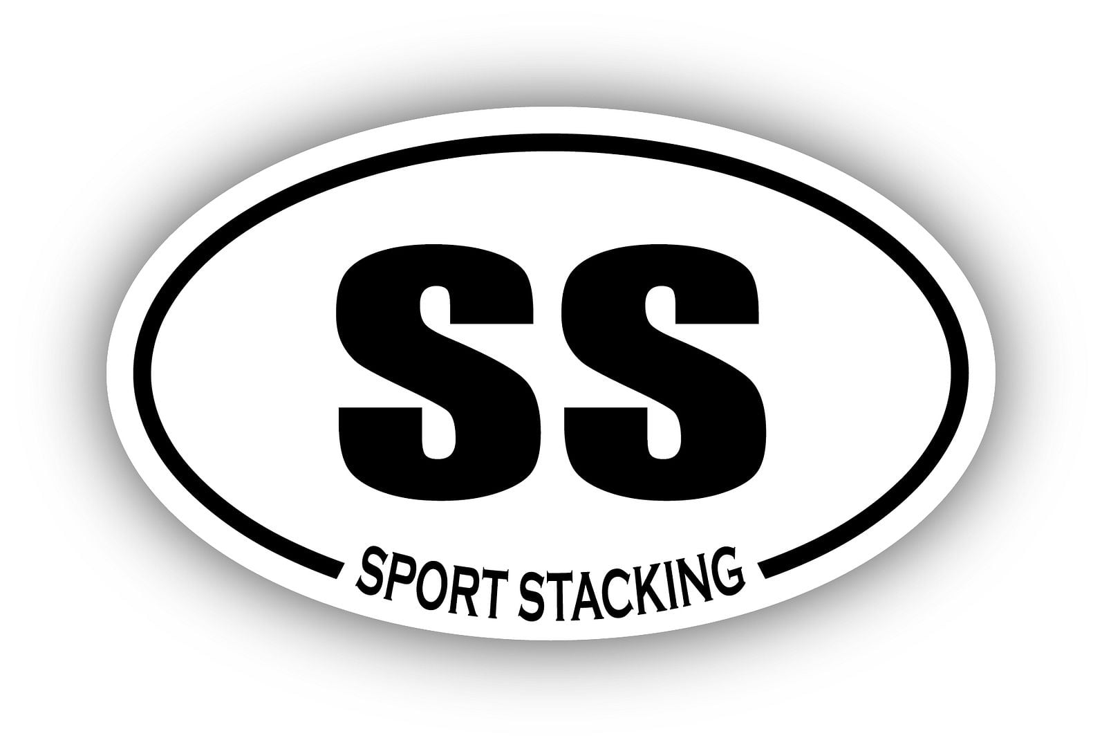 Sport Stacking SS Oval Bumper Sticker 3M Vinyl Decal 3 in x 5 in ...