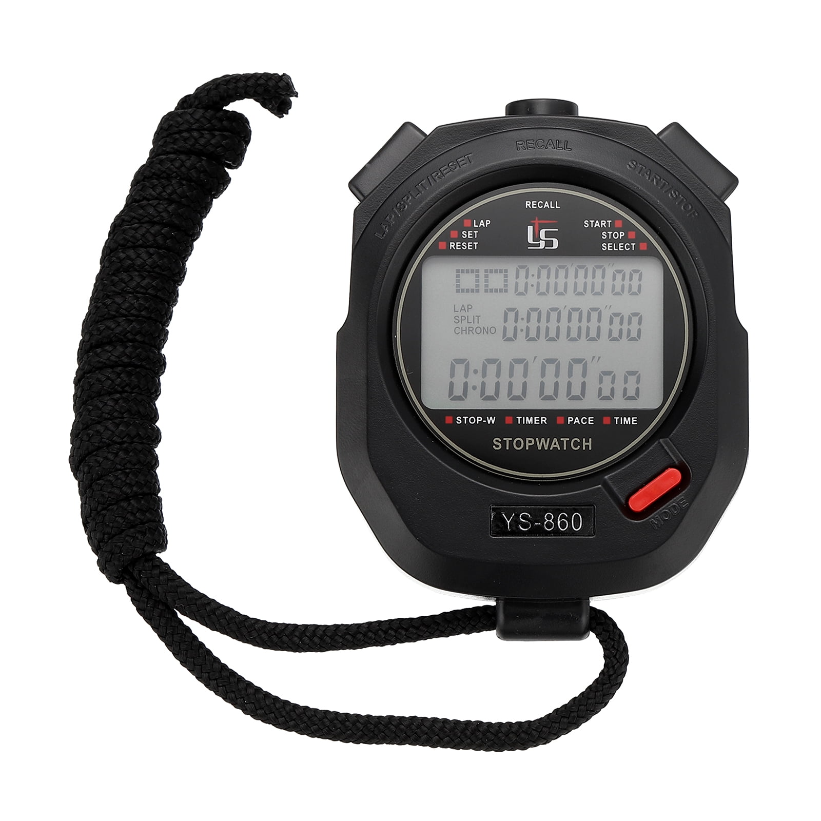Sport Stopwatch Timer 60 Lap Memory 0.01 Second Timing Stop Watch Alarm ...