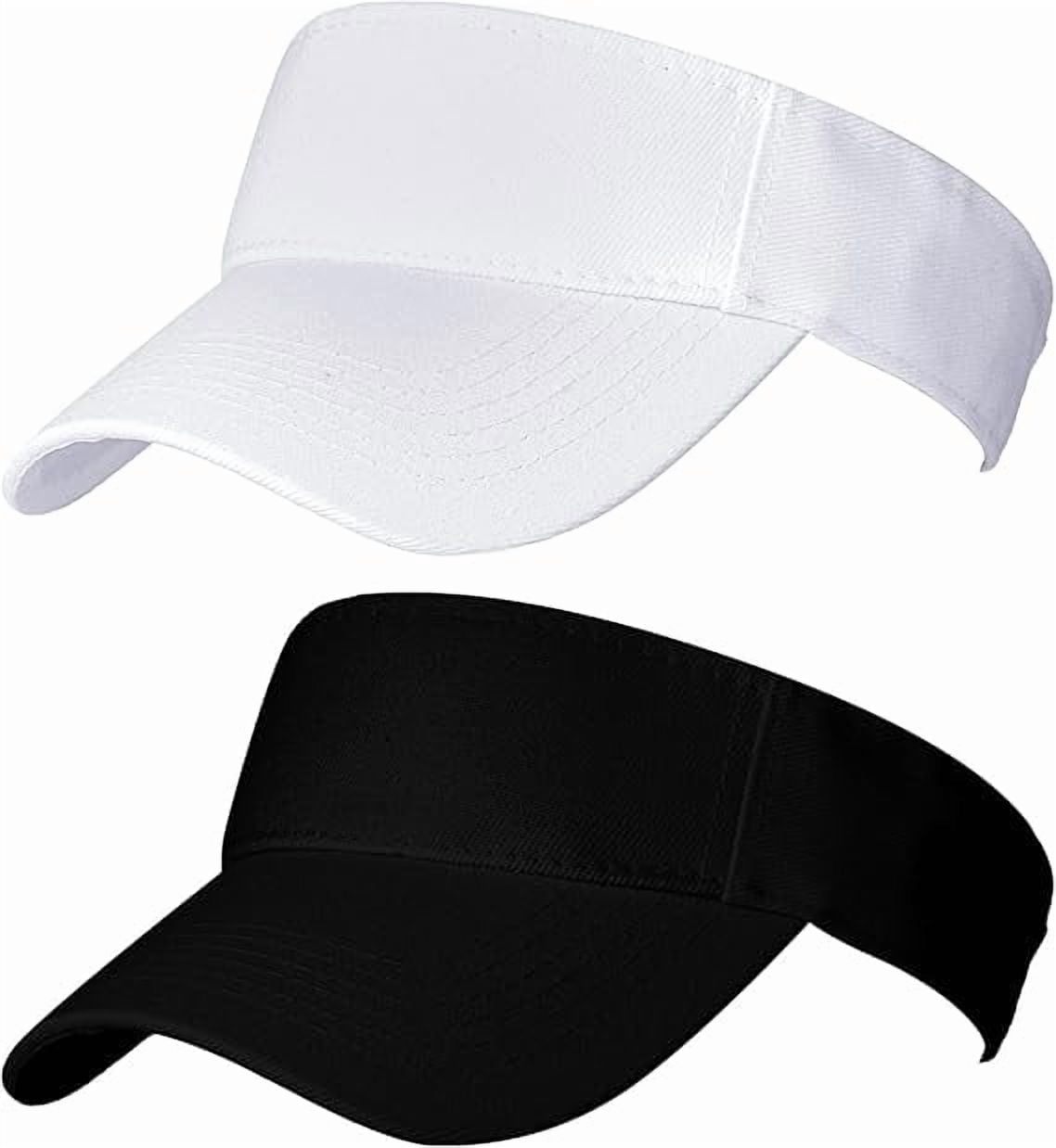 Sport Sun Visor Hats 2 Pack, Cotton Adjustable Sun Protection Empty Top ...