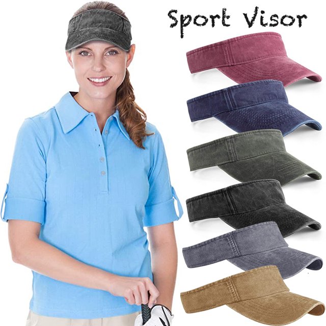 Sport Sun Visor Hats Cotton Ball Caps Empty Top Baseball Sun Cap for ...