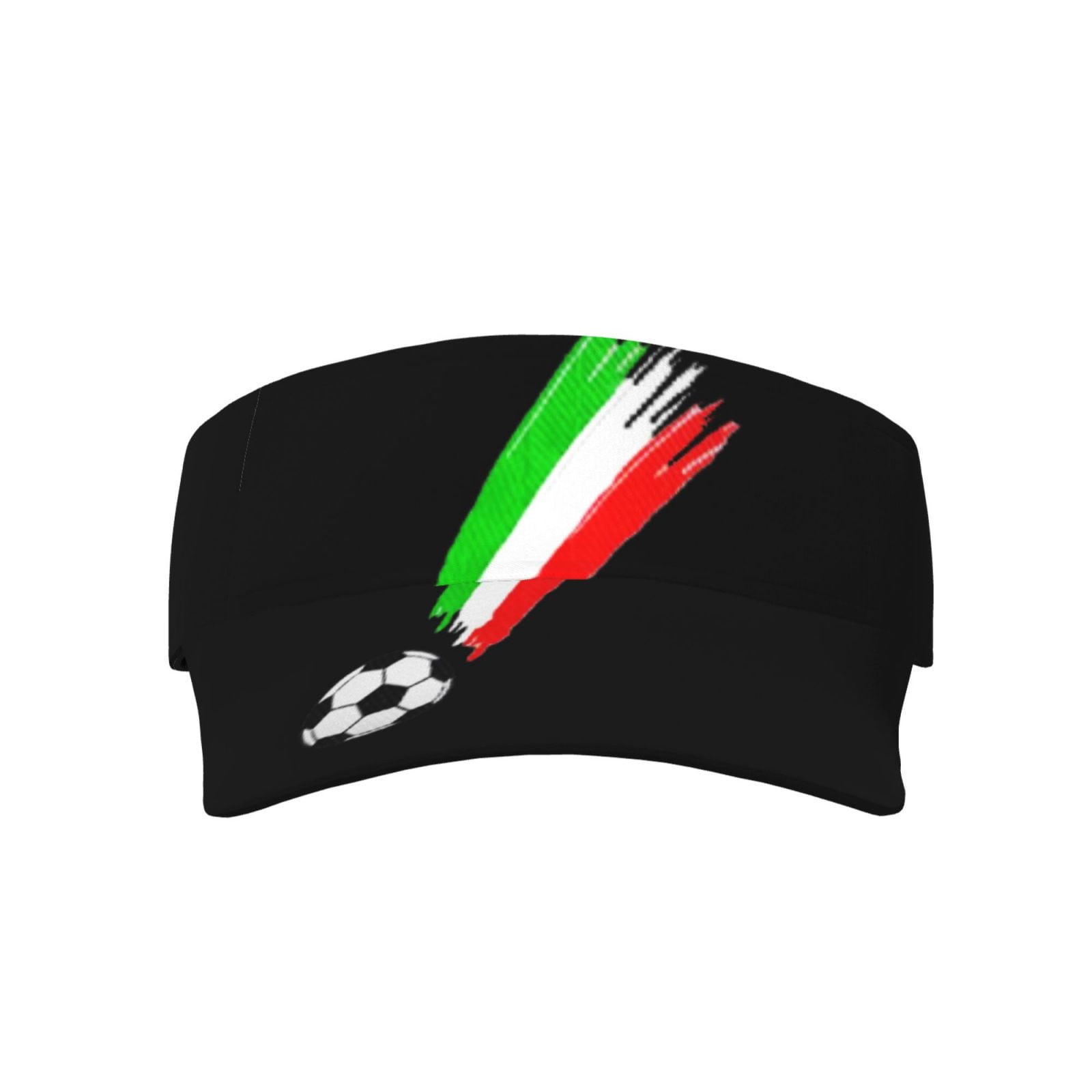Sport Sun Visor Hats Italian Flag And Football Adjustable Empty Top ...