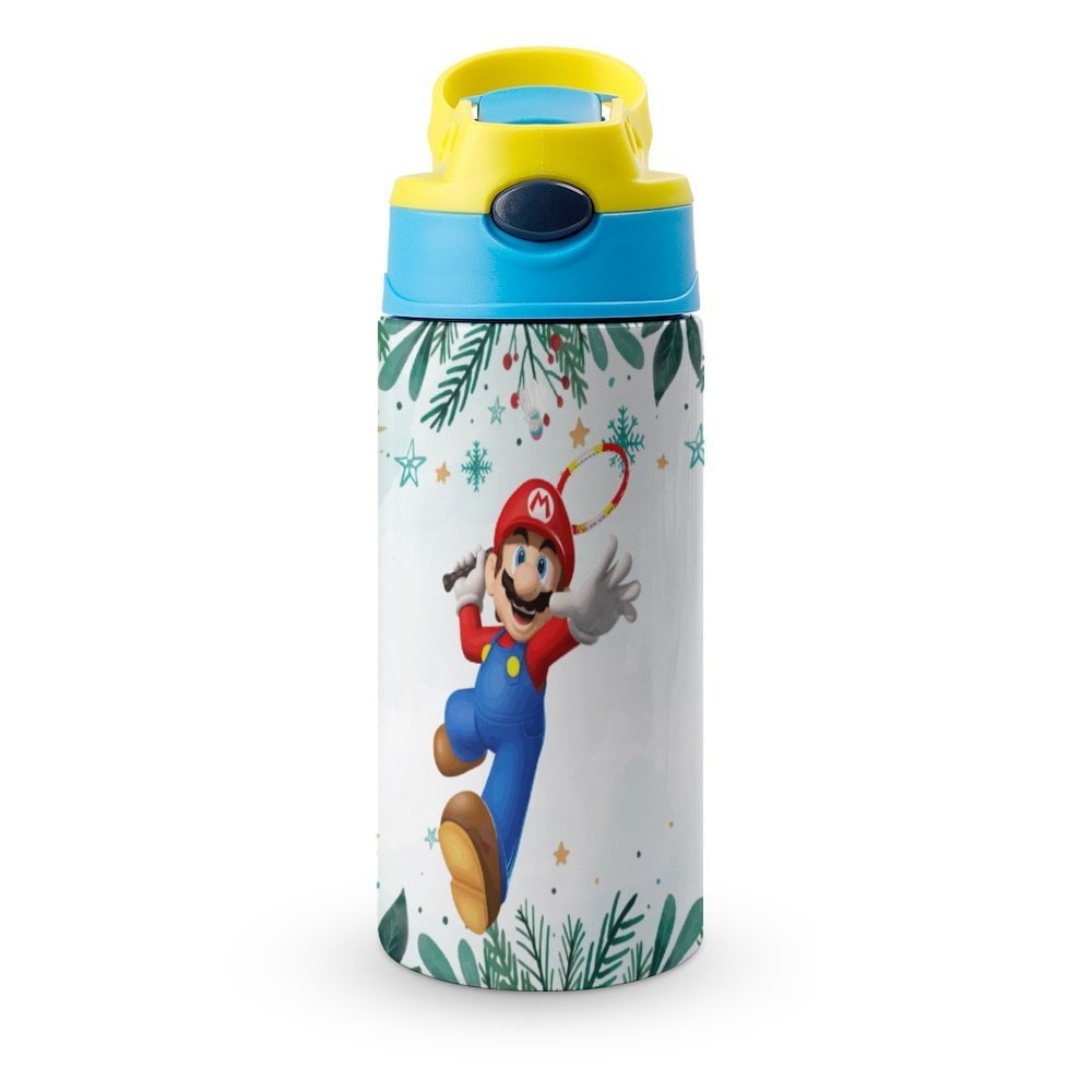 Sport Super Mario Kid's Insulated Water Bottle With Straw Vacuum ...