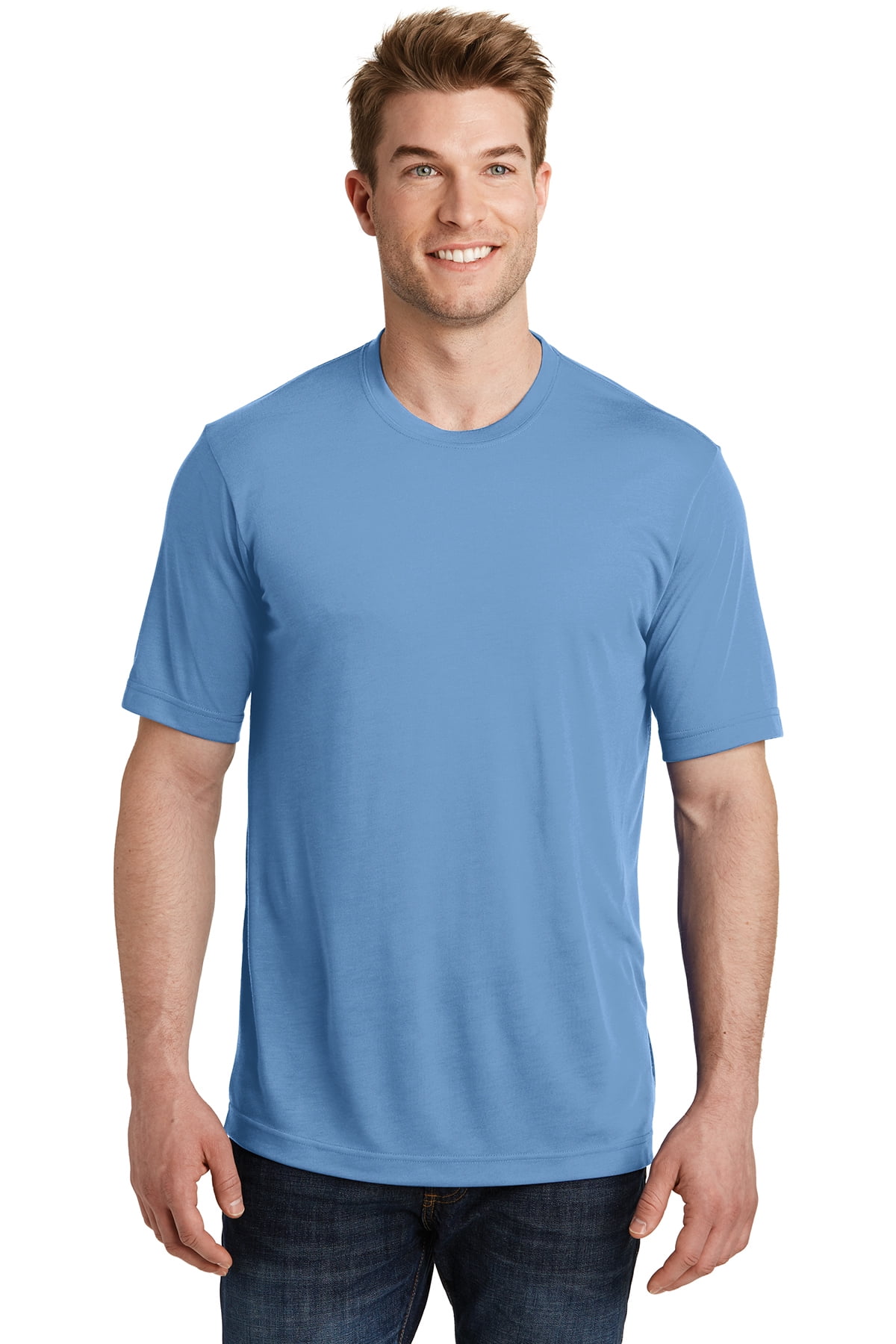 Sport Tek Adult Male Men Plain Short Sleeves T-Shirt Carolina Blue ...