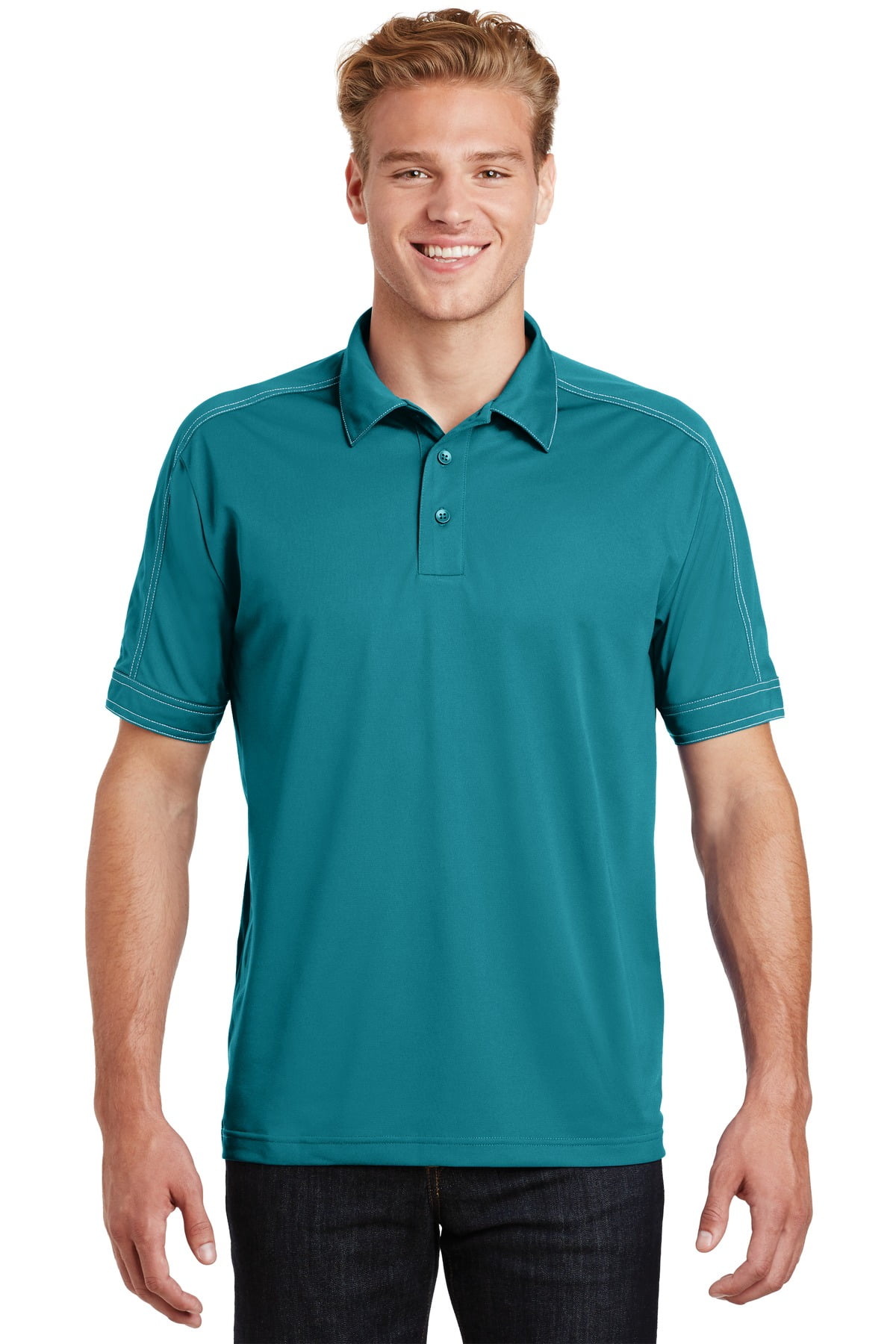 Sport-Tek Contrast Stitch Micropique Polo (ST659) Tropical Blue, XS ...