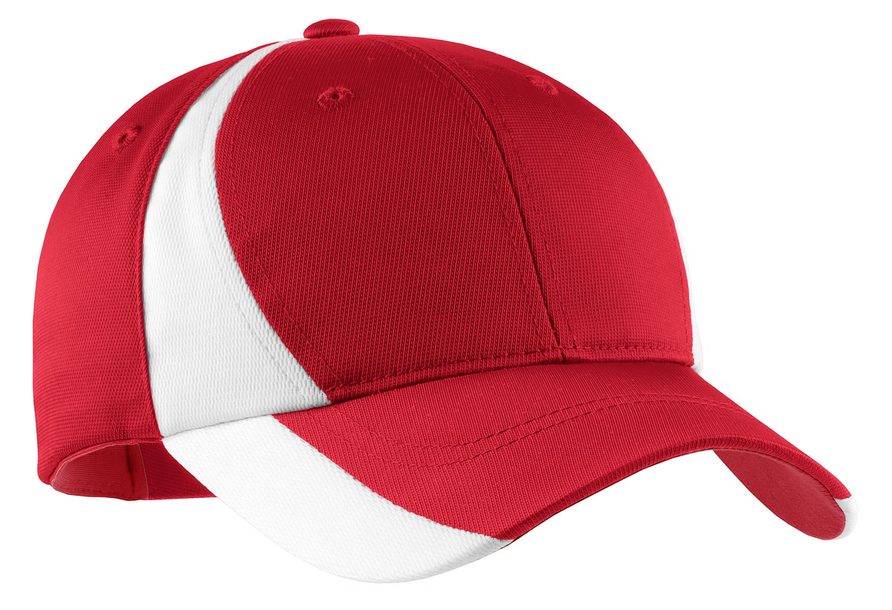 Sport-Tek Dry Zone Nylon Colorblock Cap-One Size (True Red/White ...