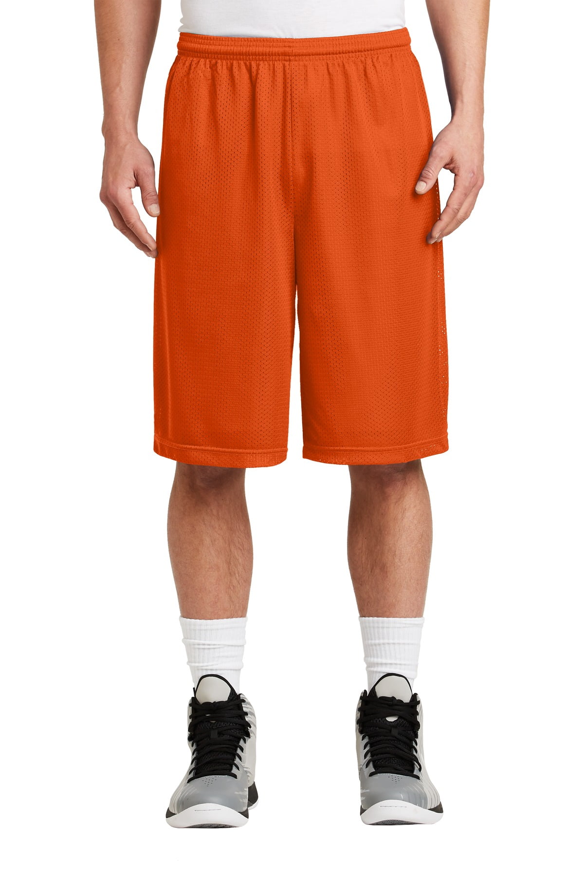 Sport-Tek Extra Long Classic Mesh Short (ST511) Deep Orange, 3XL ...
