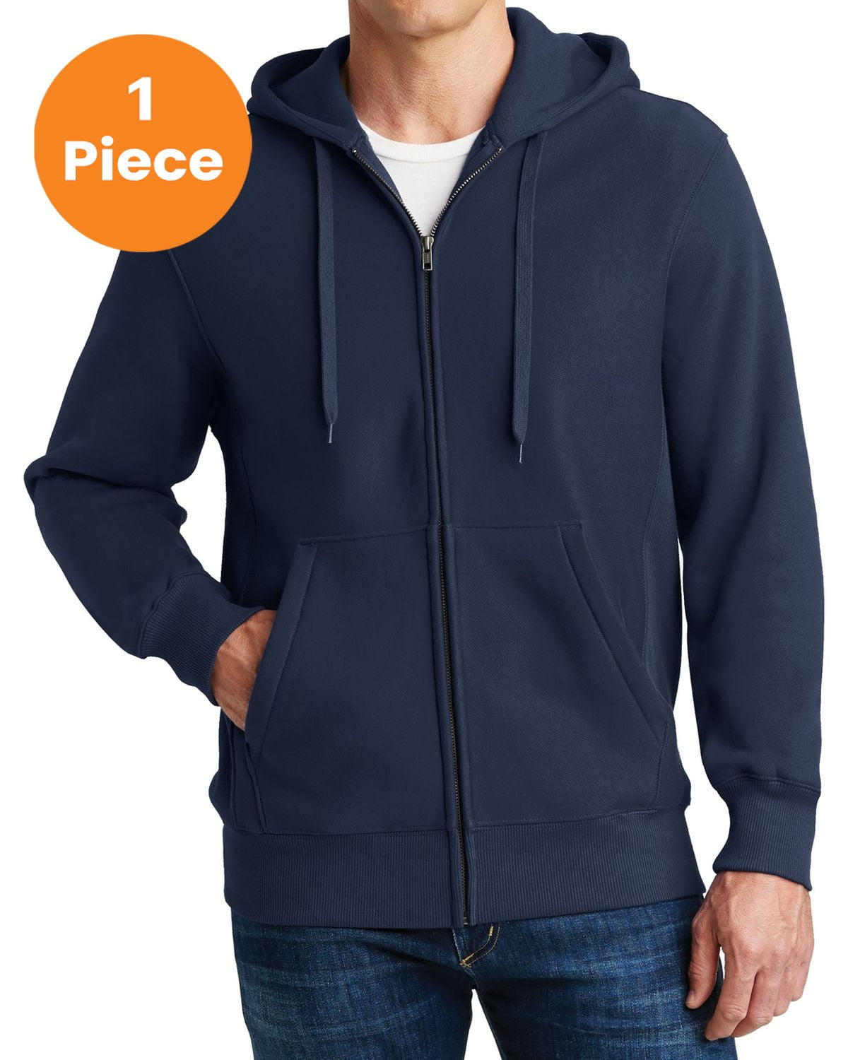 Sport-Tek F282 Super Heavyweight Full-Zip Hooded Sweatshirt, True Navy ...