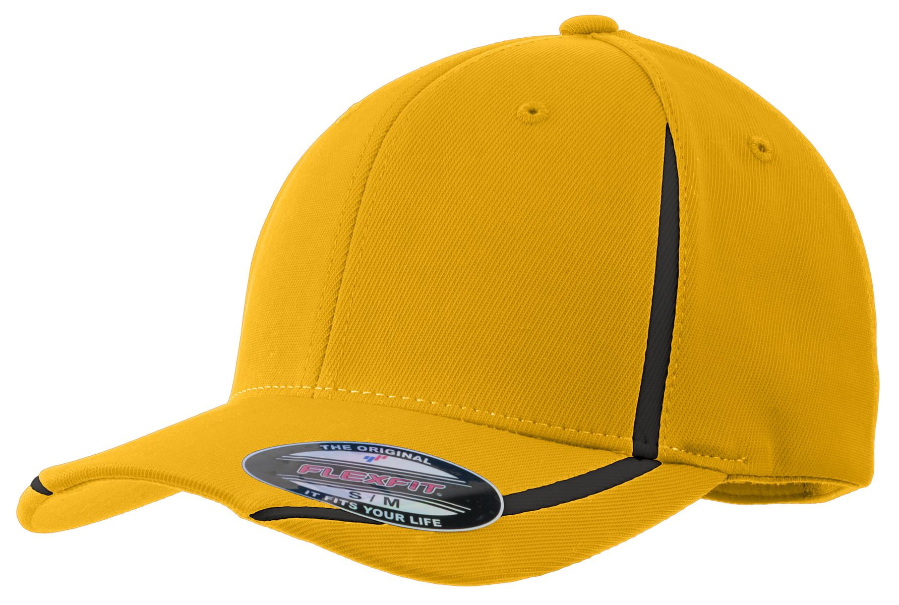Sport-Tek Flexfit Performance Colorblock Cap-XS (Gold/Black) - Walmart.com