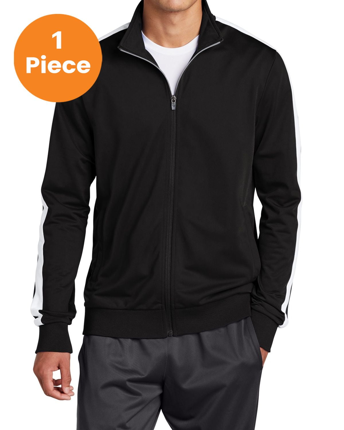 Sport-Tek Men's Comfortable Tricot Track Athletic Jacket Sport-Tek Men's Comfortable Tricot Track Athletic Jacket
