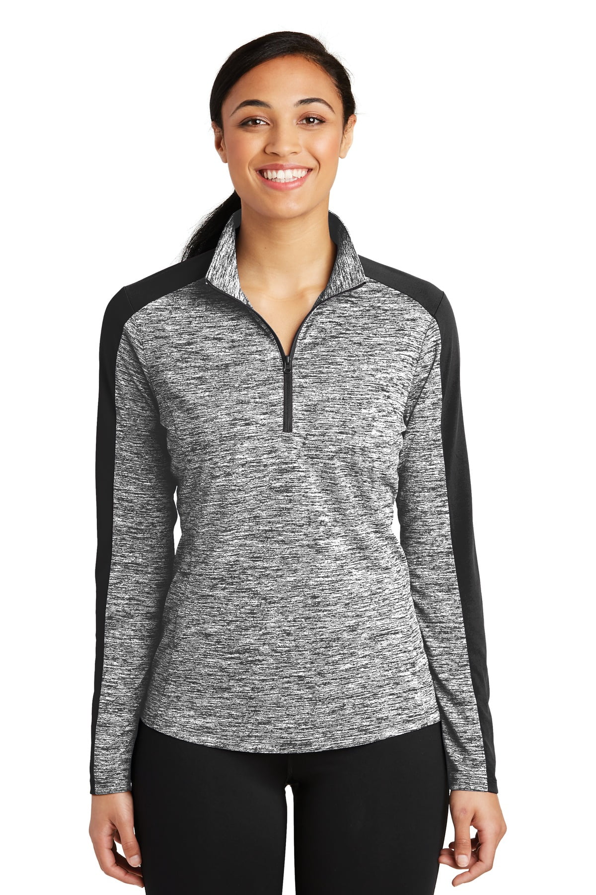 Sport-Tek LST397 PosiCharge Electric Heather Colorblock 1/4-Zip ...