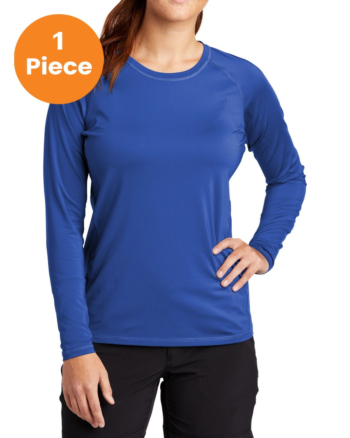 Sport-Tek LST470LS Ladies Long Sleeve Rashguard Tee, True Royal, 3XL ...