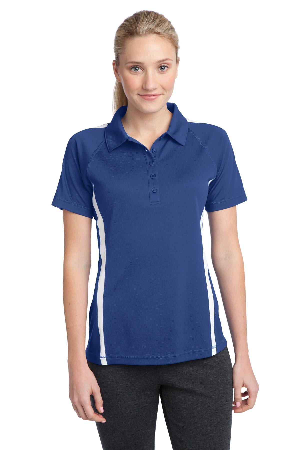 Sport-Tek LST685 Ladies PosiCharge Micro-Mesh Colorblock Polo Shirt ...