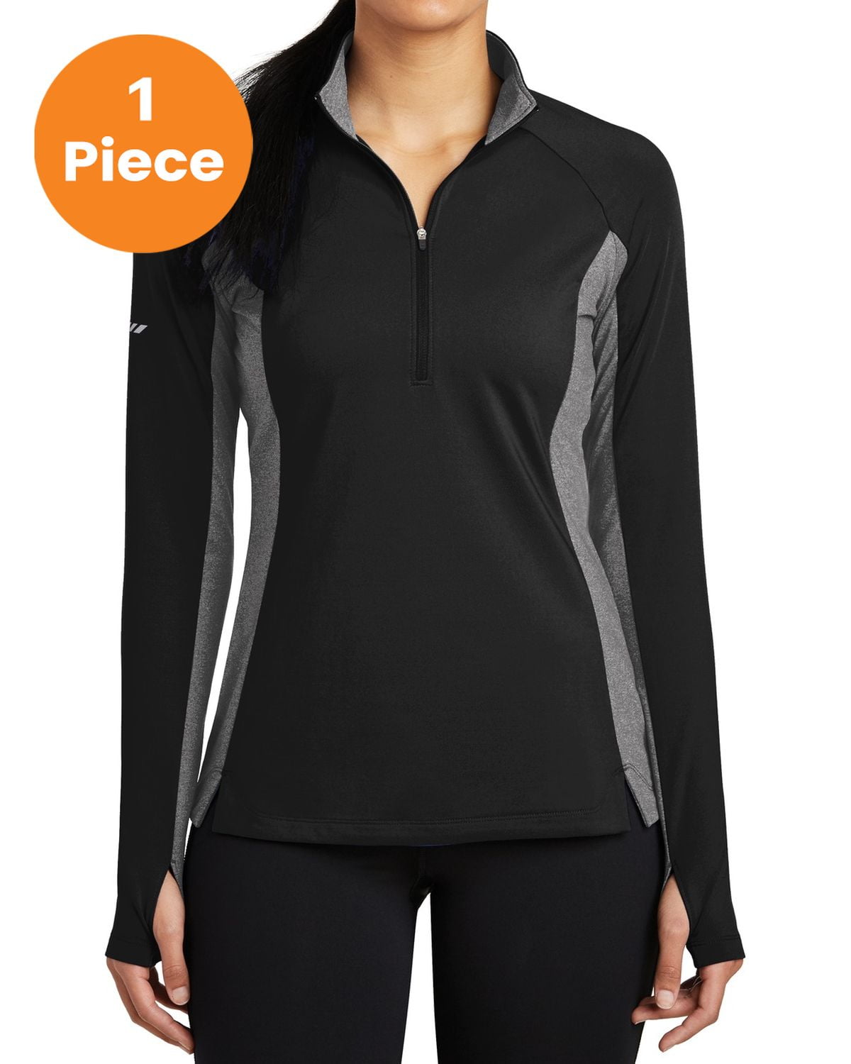 Sport-Tek LST854 Ladies Sport-Wick Stretch Contrast 1/2-Zip Pullover ...