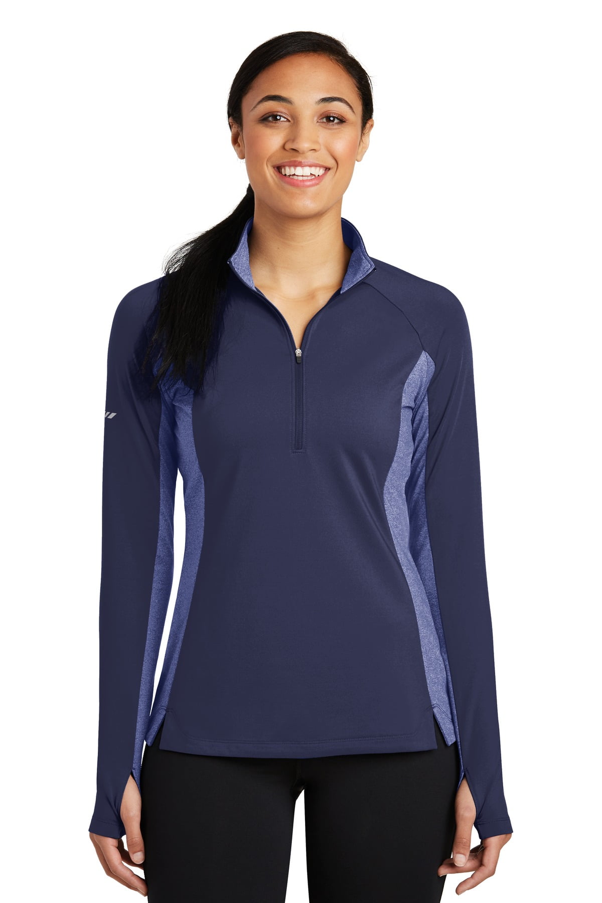 Sport-Tek LST854 Ladies Sport-Wick Stretch Contrast 1/2-Zip Pullover ...